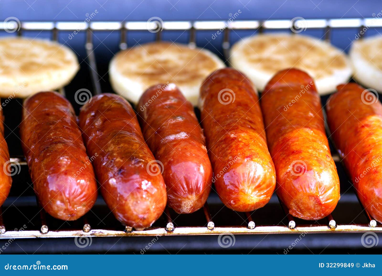 Sausages on the BBQ stock image. Image of american, lifestyle - 32299849