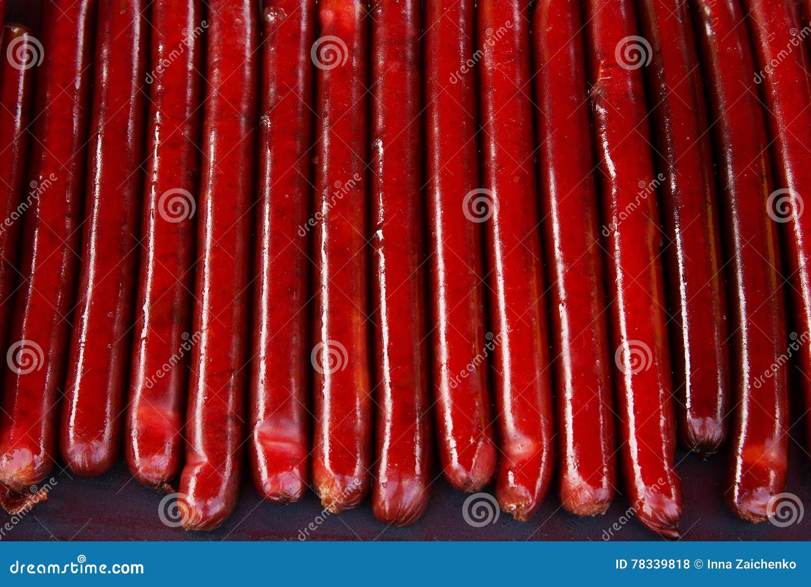 Sausages with brown grill stock photo. Image of burn - 78339818