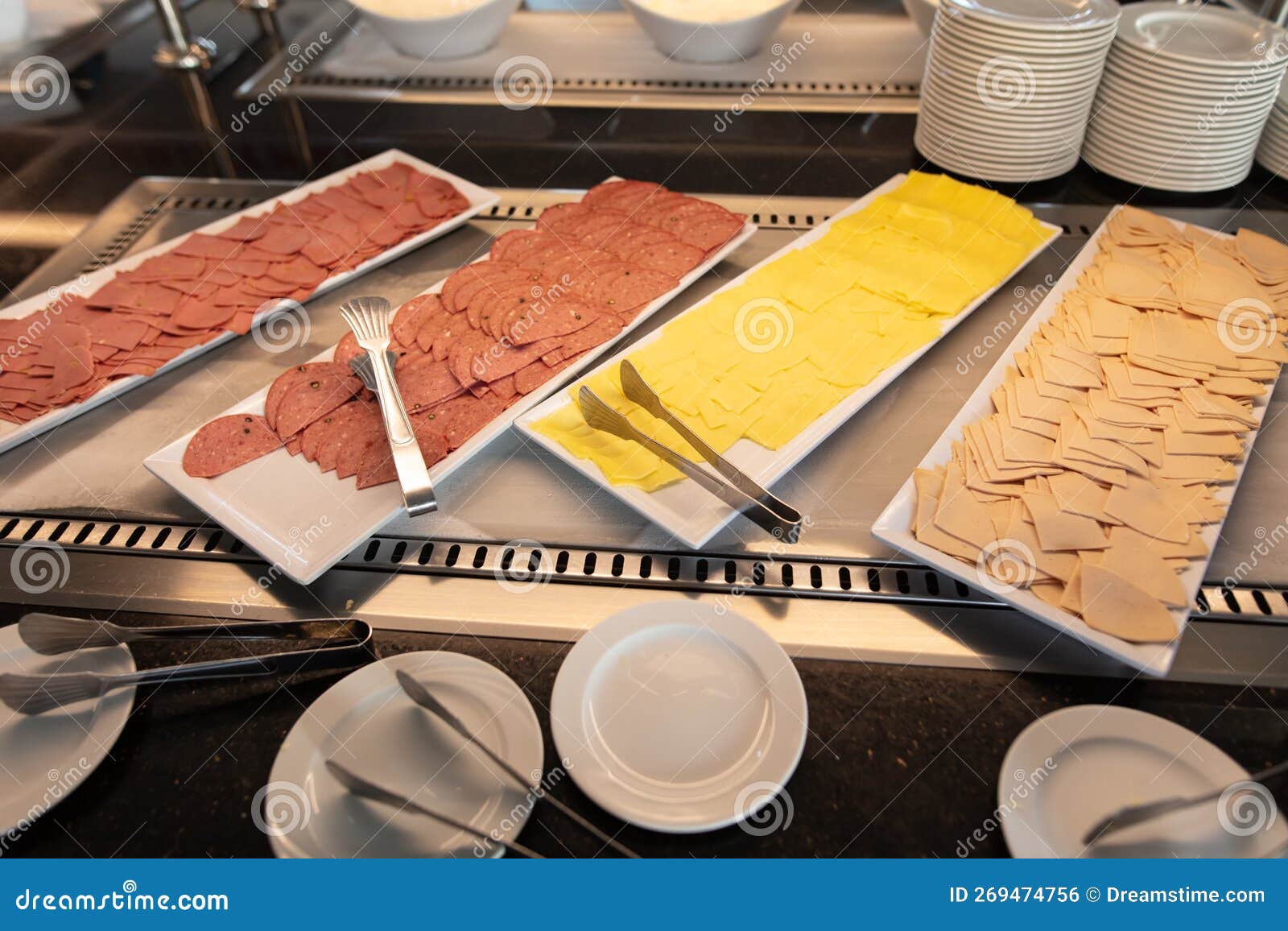 Sausages and Cheese on Display in the Dining Room. Stock Photo - Image ...