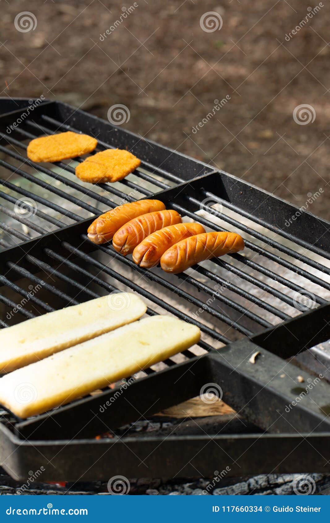 Barbecue over a fire stock photo. Image of grilled, grill - 117660334