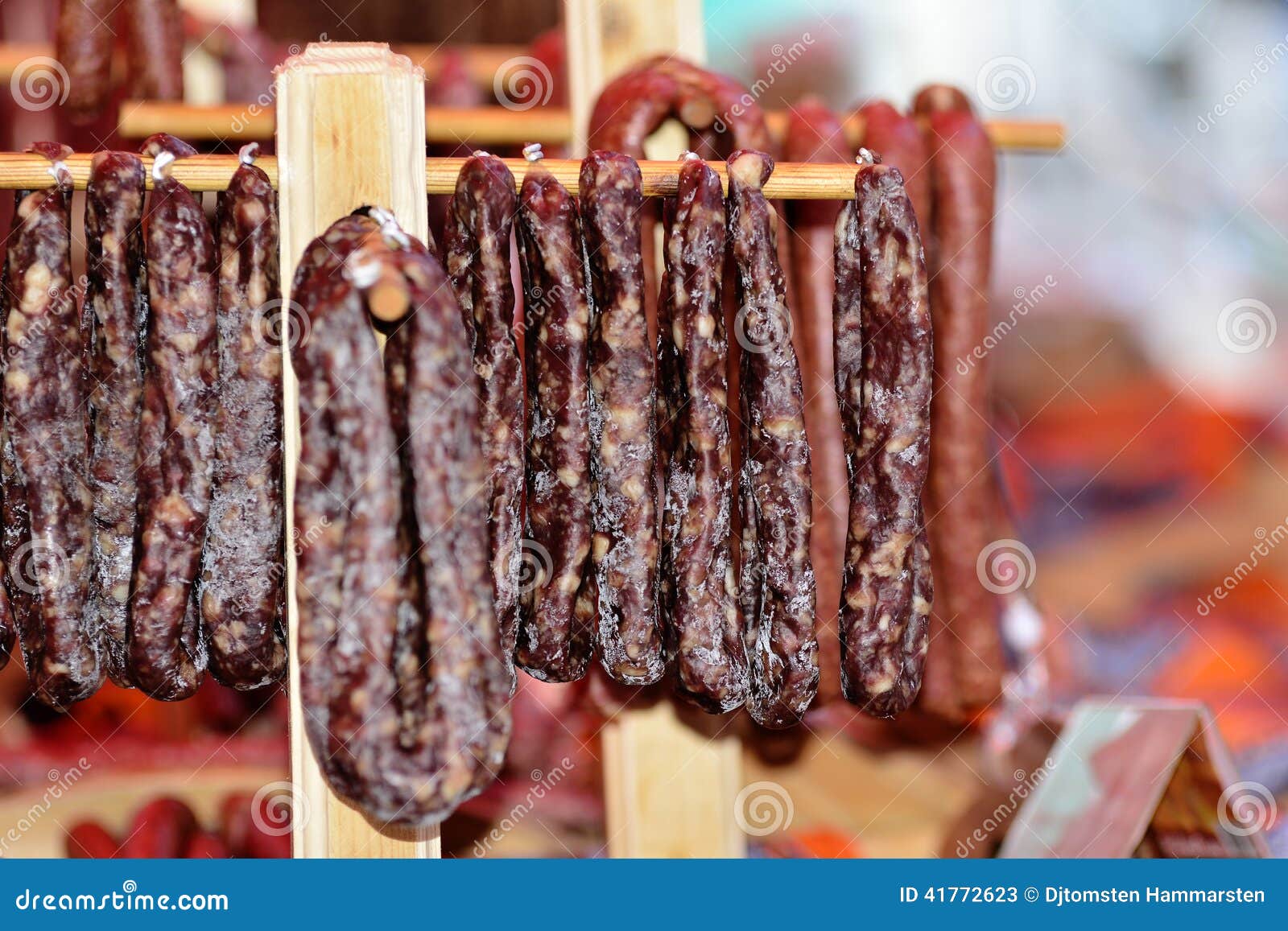 Sausages stock image. Image of inside, indoor, rack, pork - 41772623