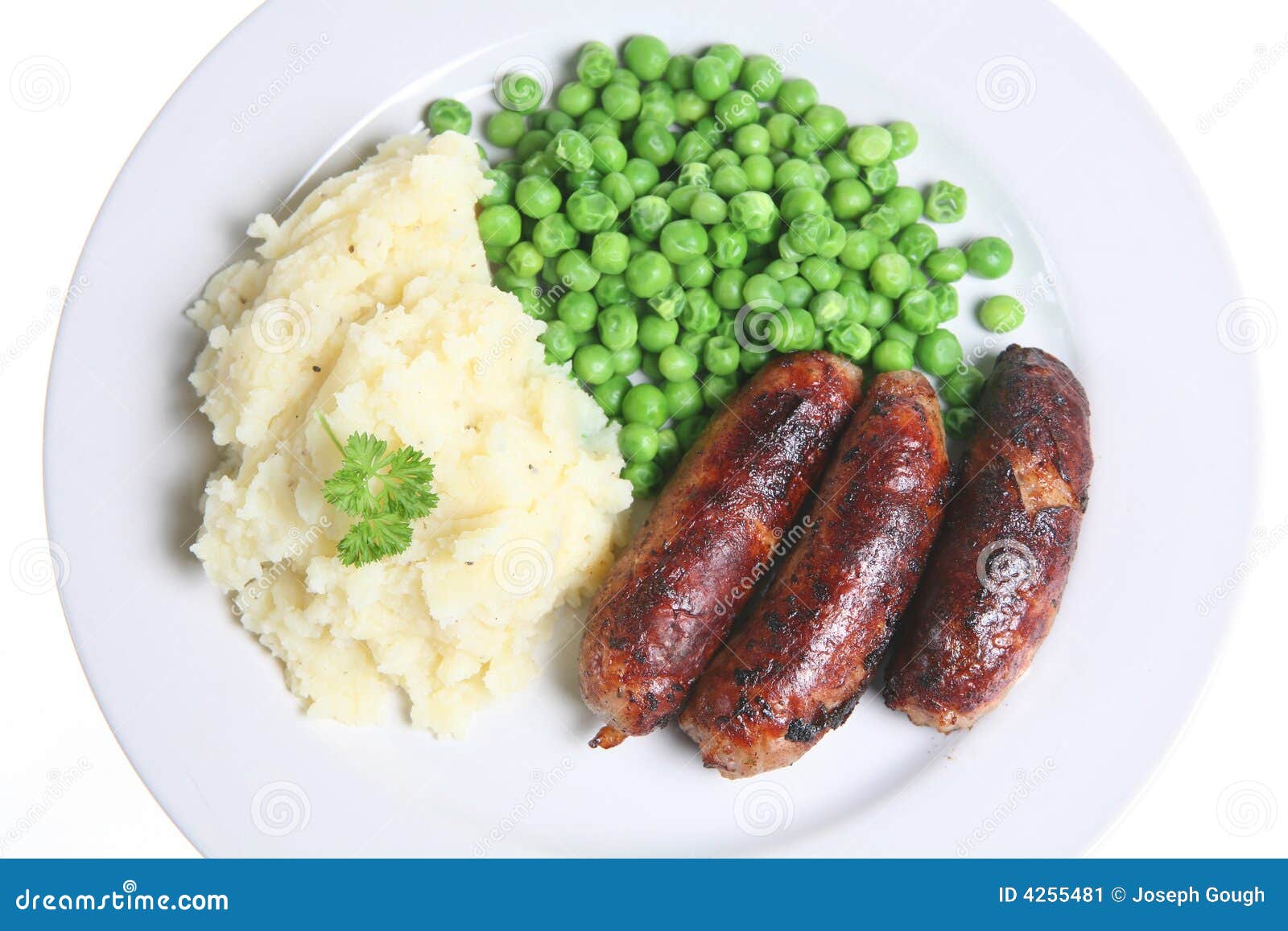 Sausages & Mash stock image. Image of vegetables, dinner - 4255481