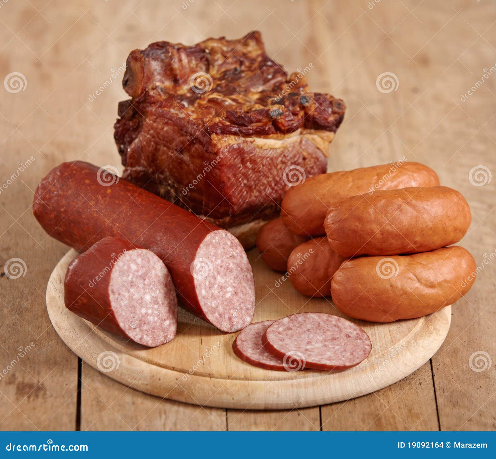 Sausages and meat stock photo. Image of kitchen, assortment - 19092164