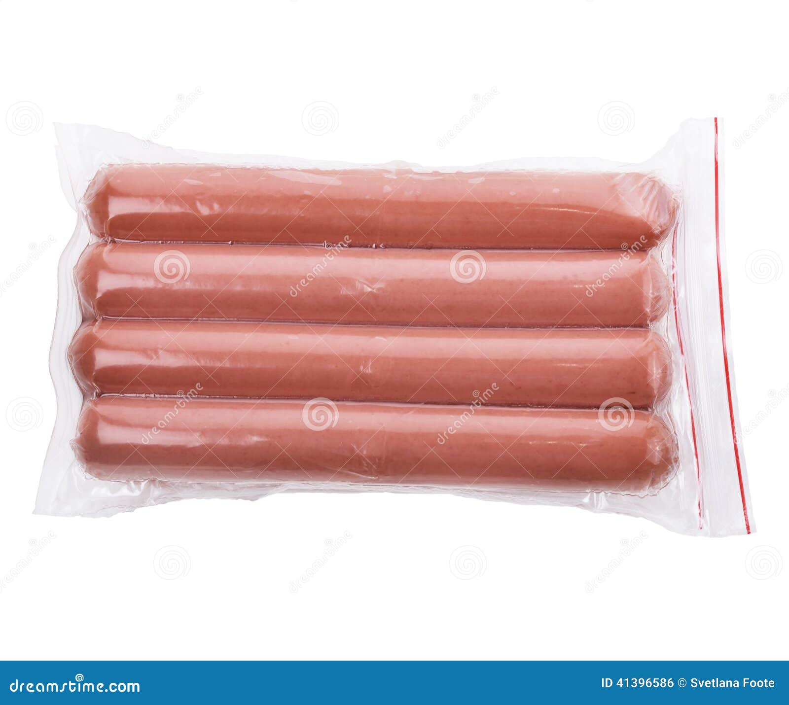 Sausages in a Plastic Package Stock Photo - Image of background, meat ...
