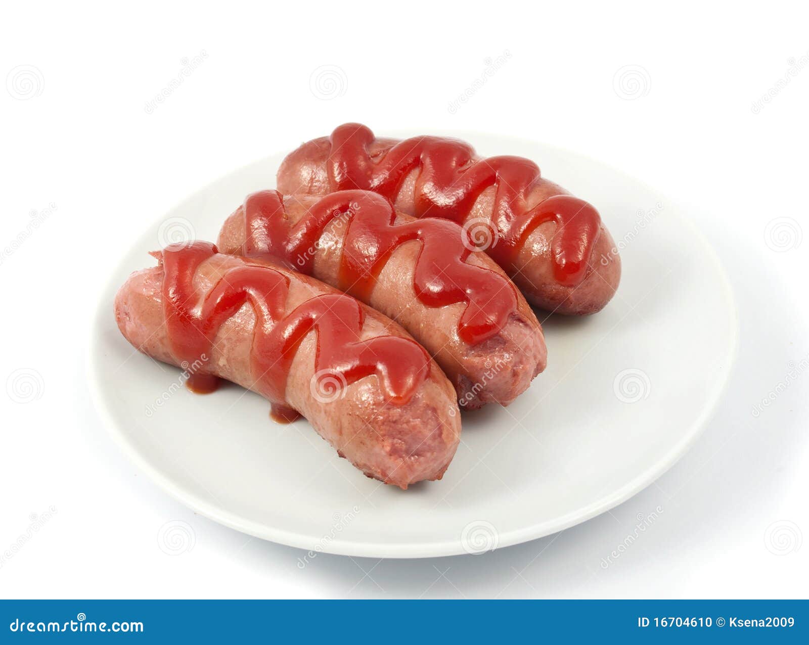Sausages on a plate stock photo. Image of meat, eating - 16704610