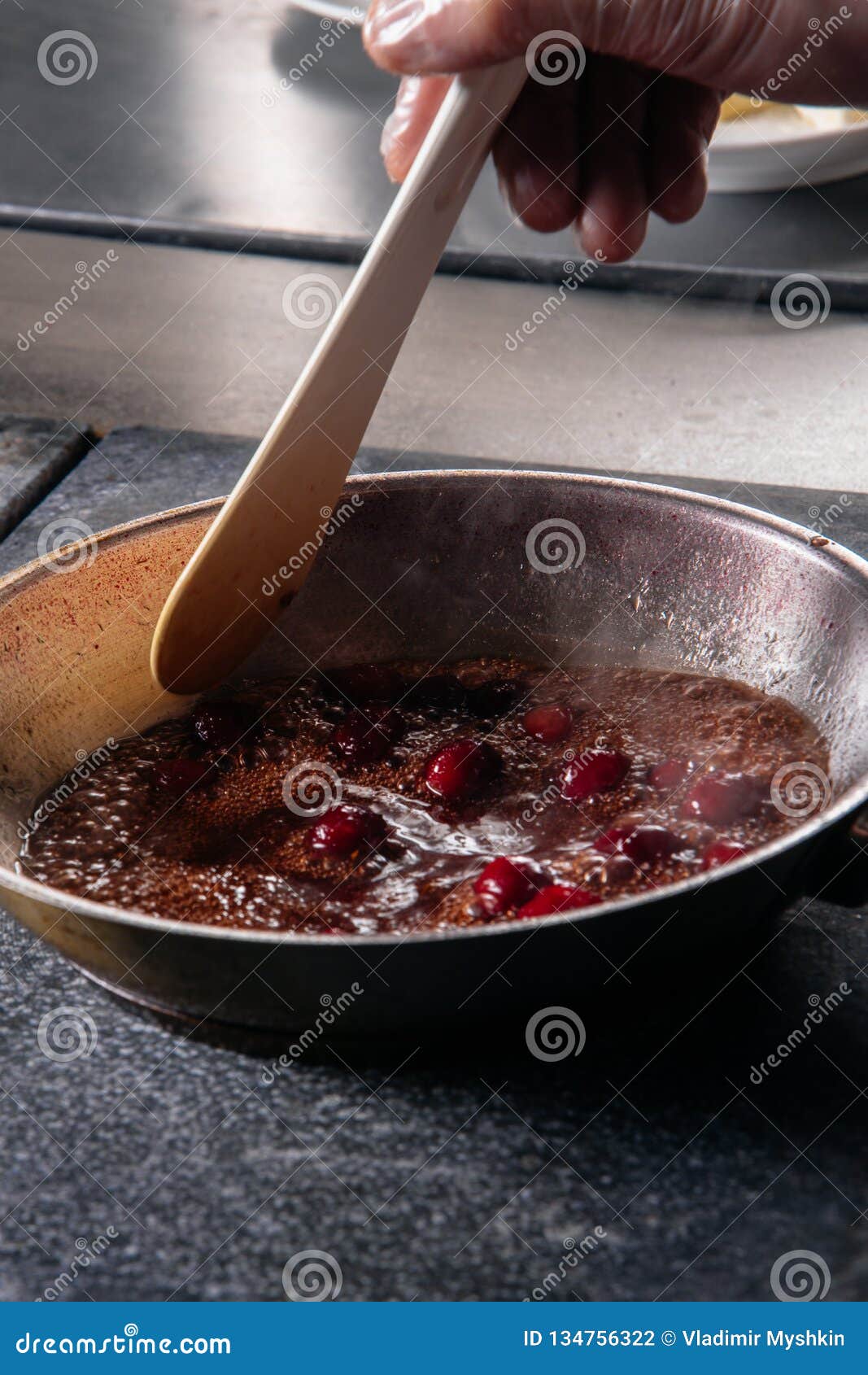 Cherry Sauce for Poultry in a Pan Stock Photo - Image of cook, sauce ...