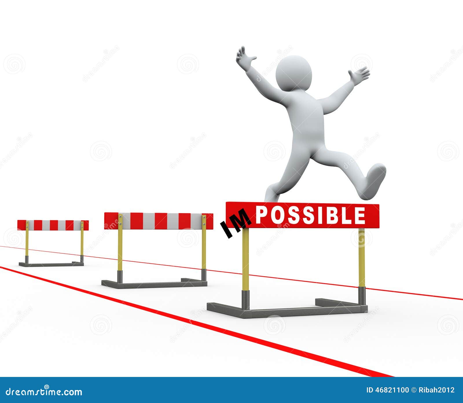 Sauter Impossible De Voie D'obstacles De L'homme 3d Illustration Stock ...
