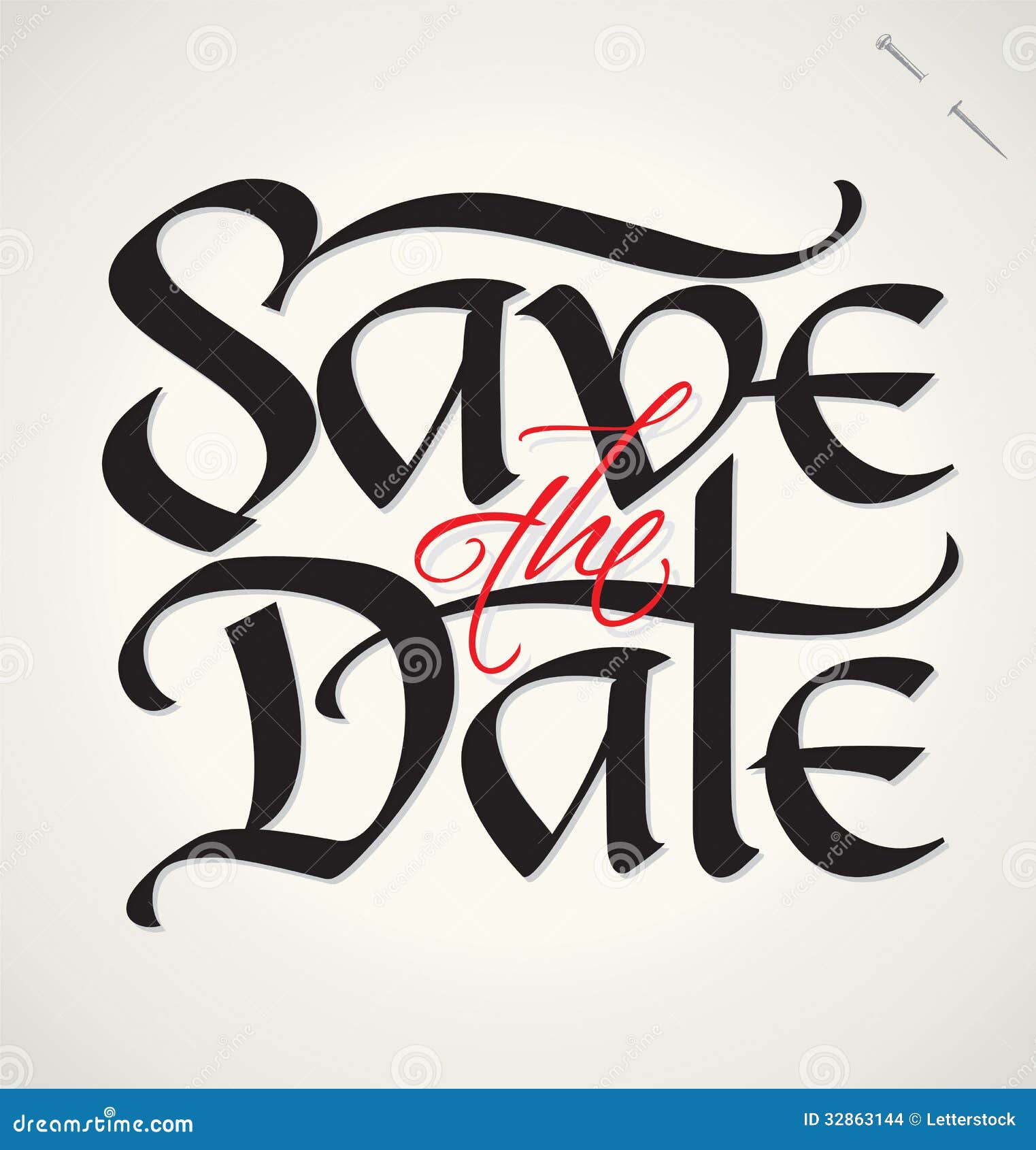 Sauvez Le Lettrage De Main De Date Illustration de Vecteur ...
