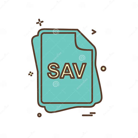 SAV File Type Icon Design Vector Stock Vector - Illustration of ...