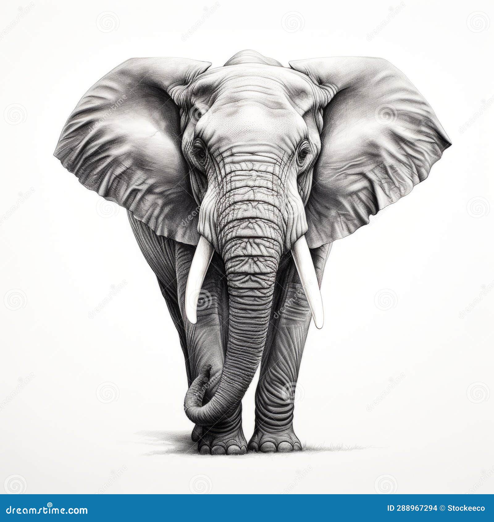 An Elephant With Tusks, A Large Mammal Known For Its Tusks Stock ...