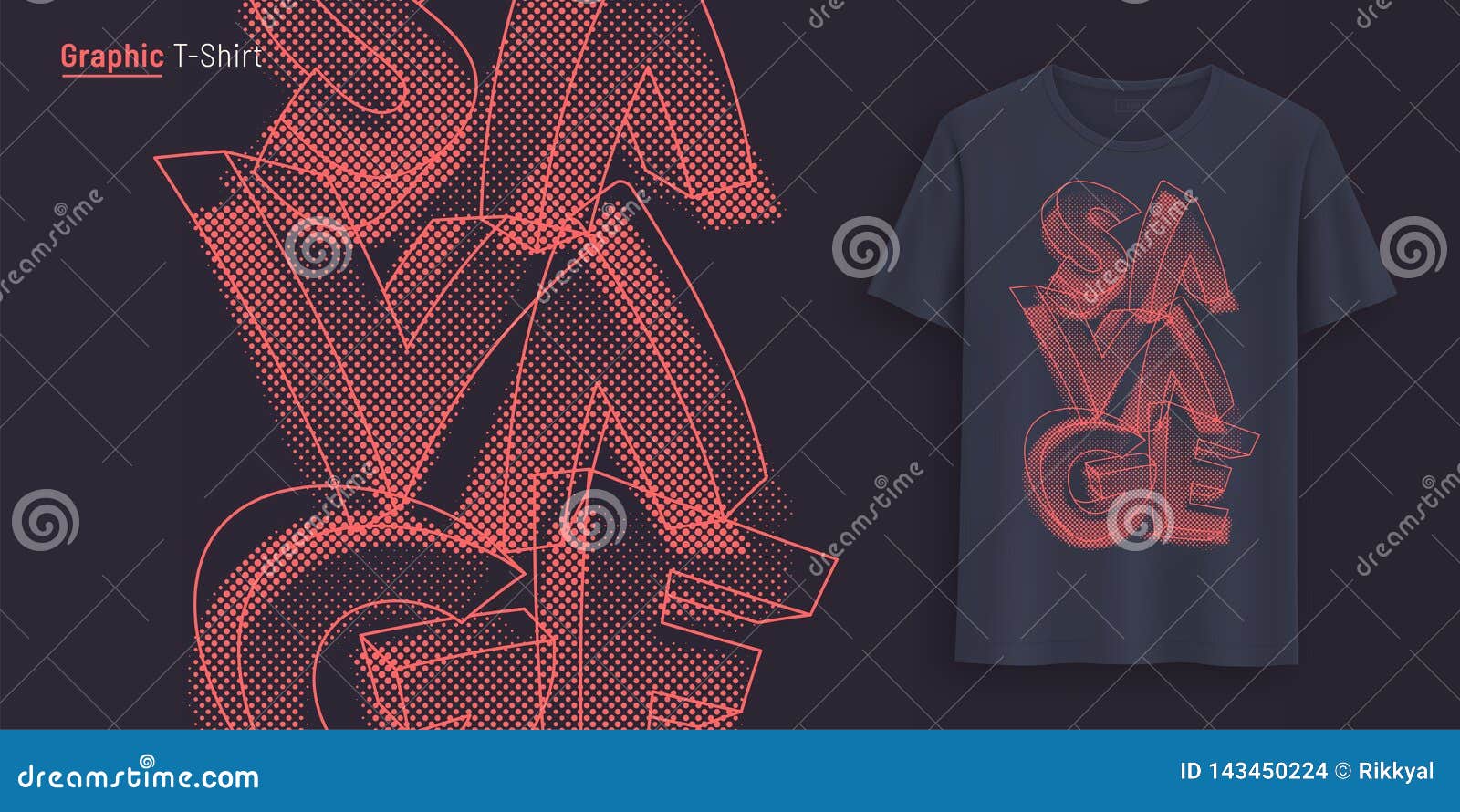 Savage. Graphic T-shirt Design, Typography, Print with Stylized Text ...