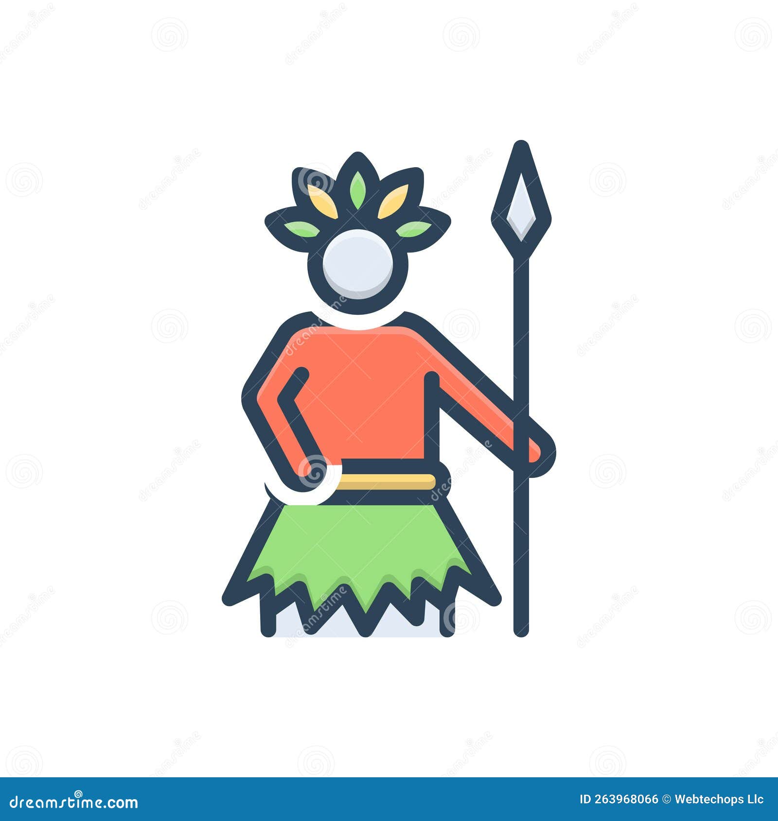 Color Illustration Icon for Savage, Caveman and Ancient Stock ...