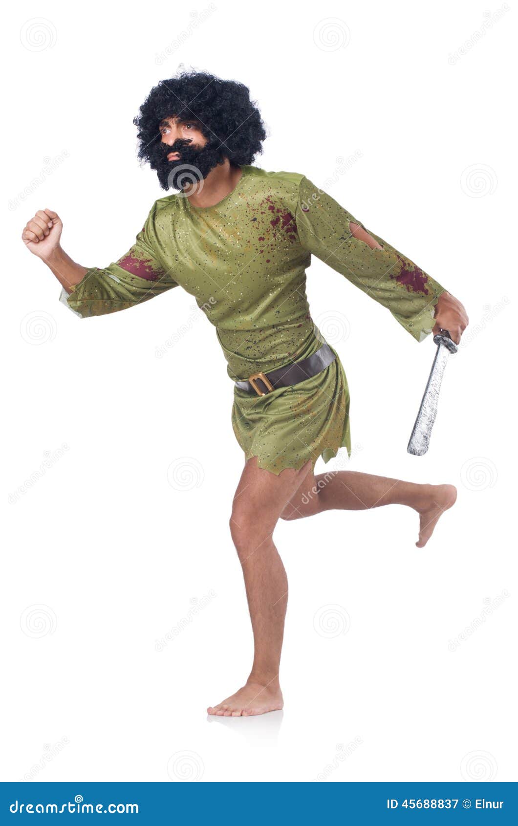 Savage man isolated stock image. Image of angry, blade - 45688837