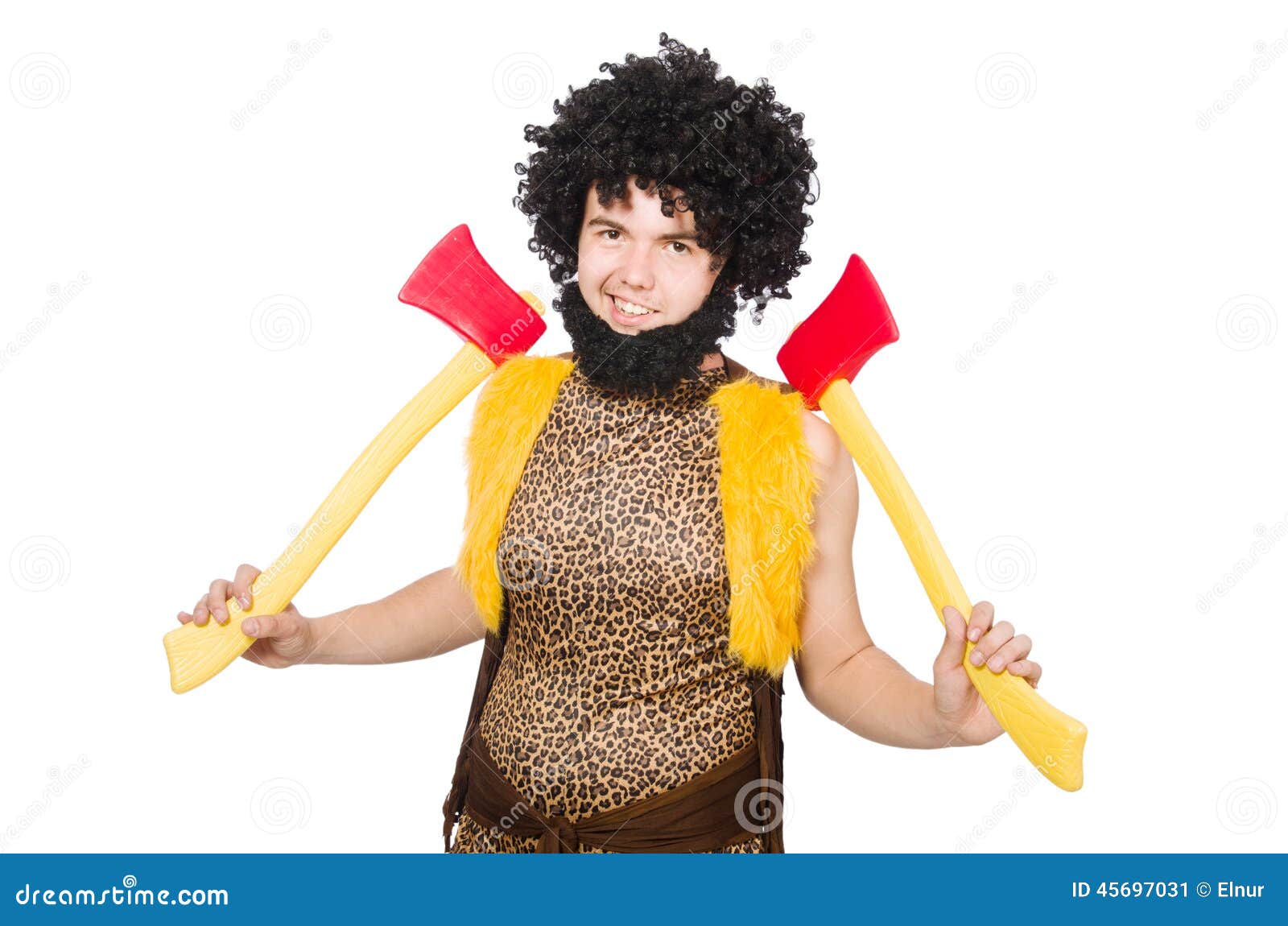 Savage man isolated stock image. Image of barbarian, shaggy - 45697031
