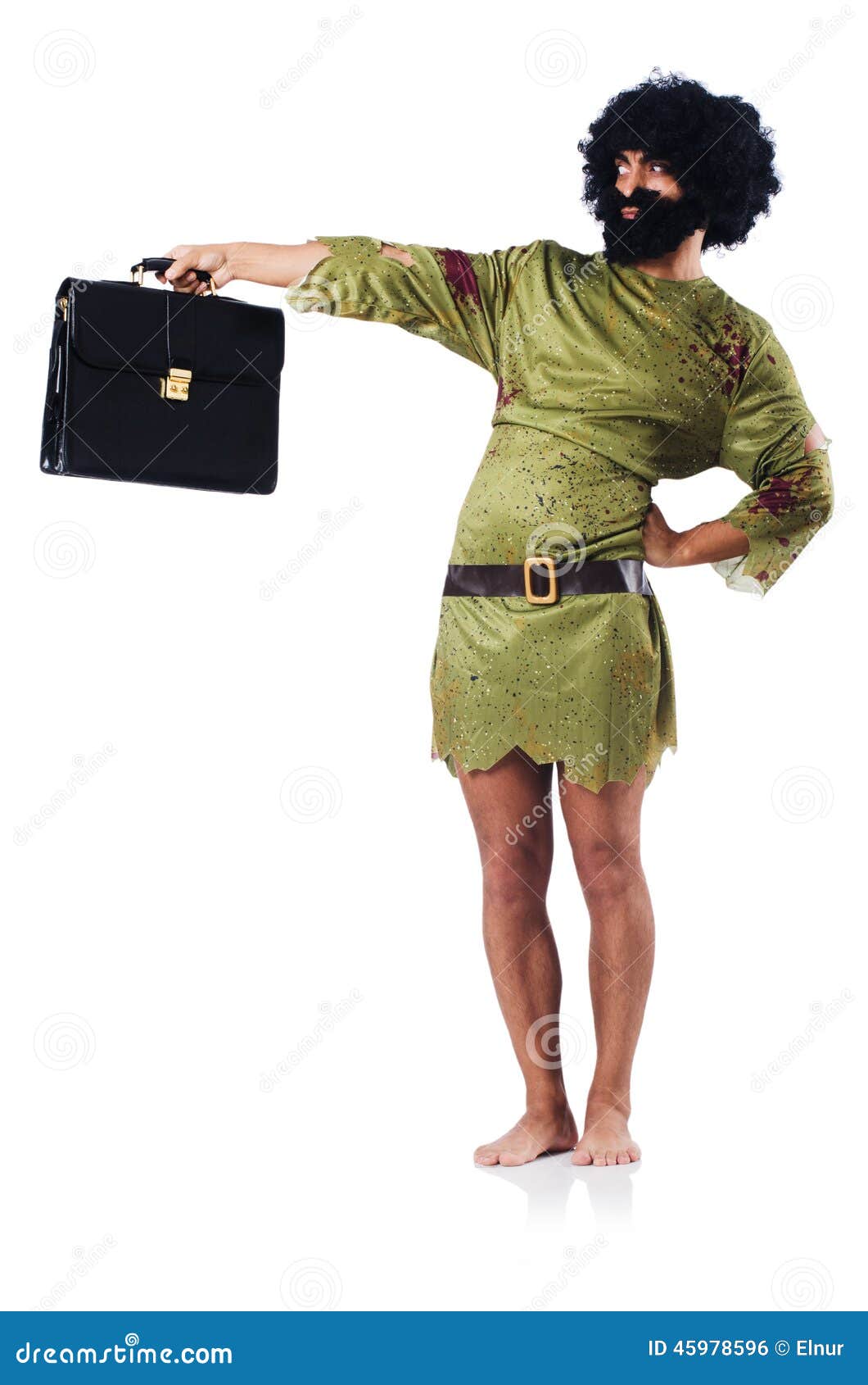 Savage man isolated stock photo. Image of business, hunter - 45978596