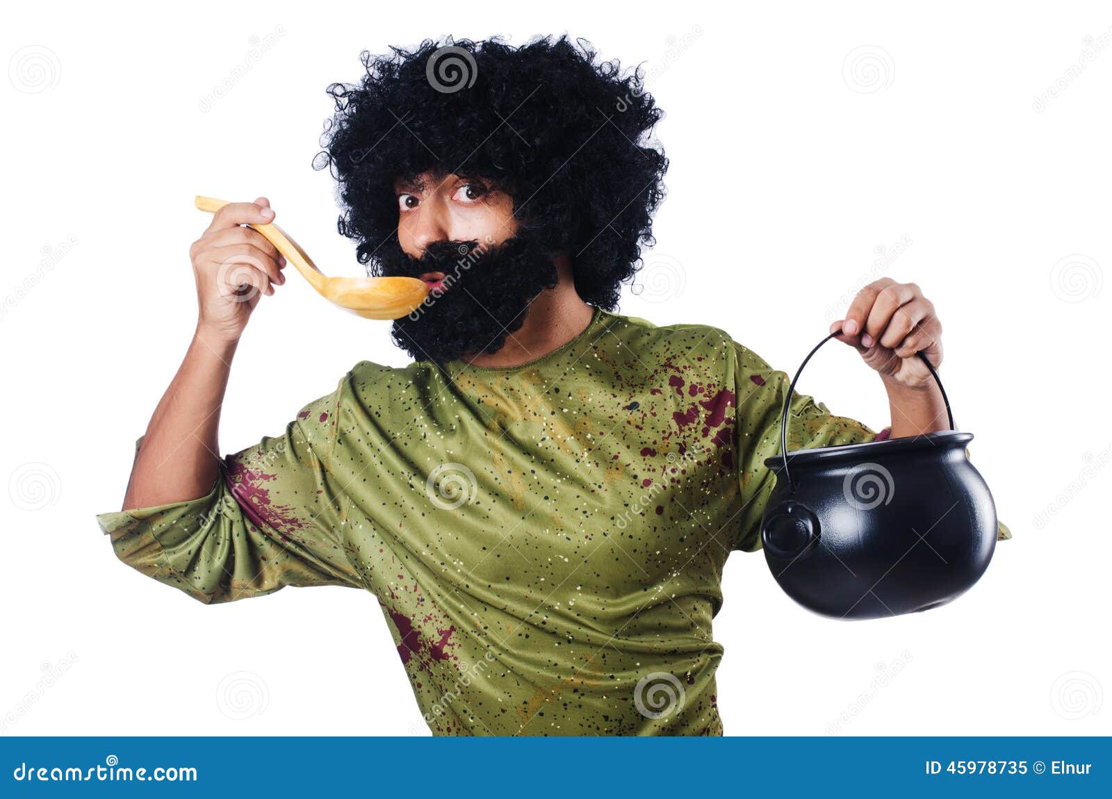 Savage man isolated stock image. Image of fleecy, muscular - 45978735