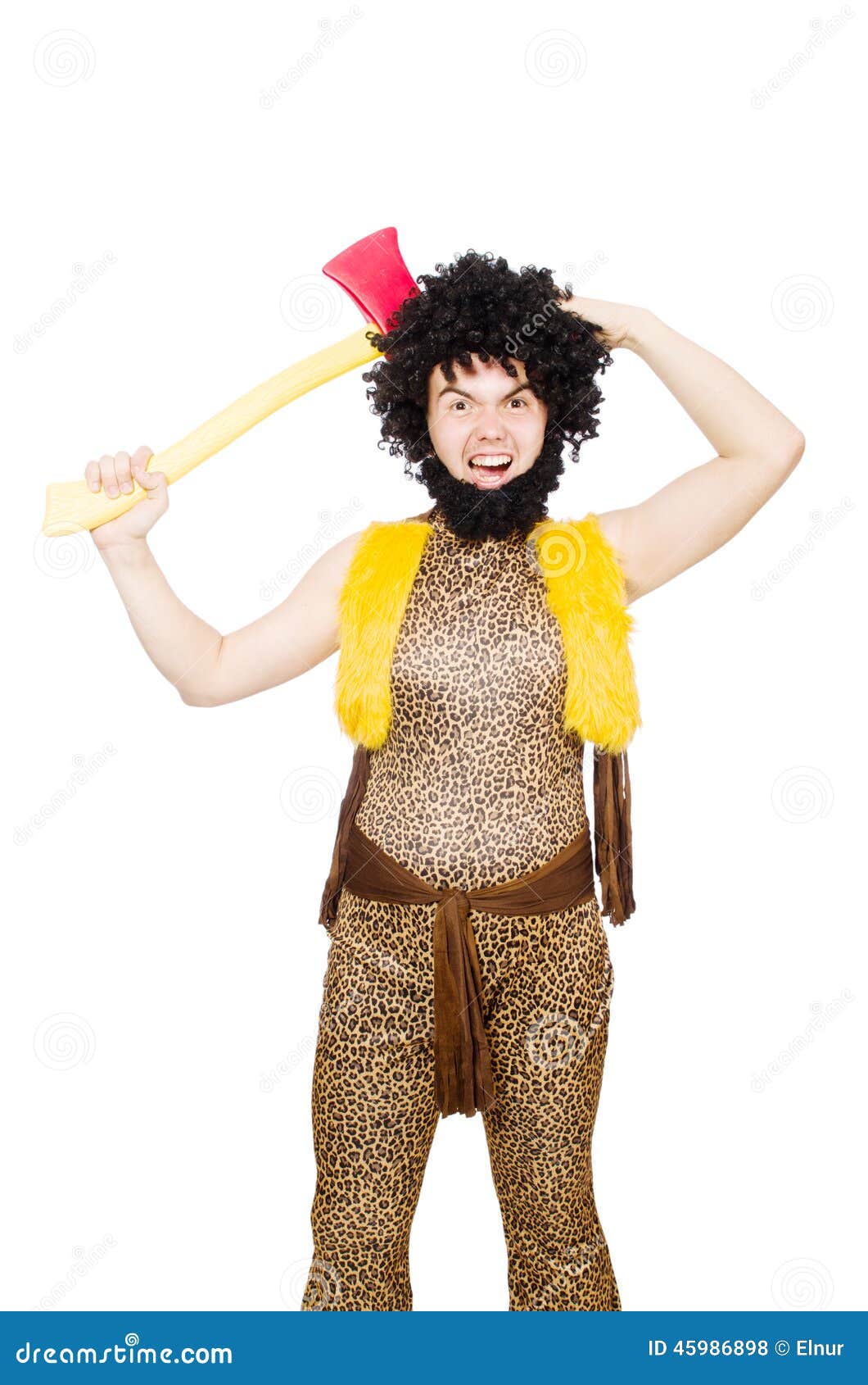 Savage man isolated stock photo. Image of male, hunter - 45986898