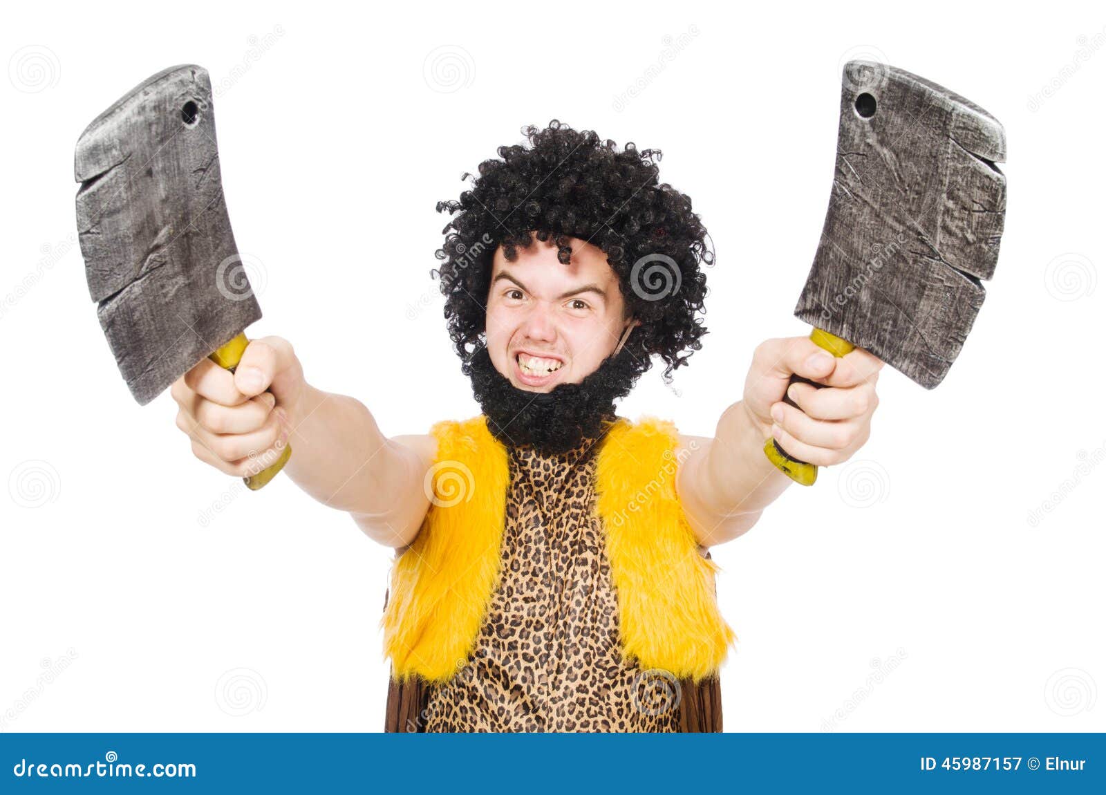 Savage man isolated stock image. Image of neanderthal - 45987157