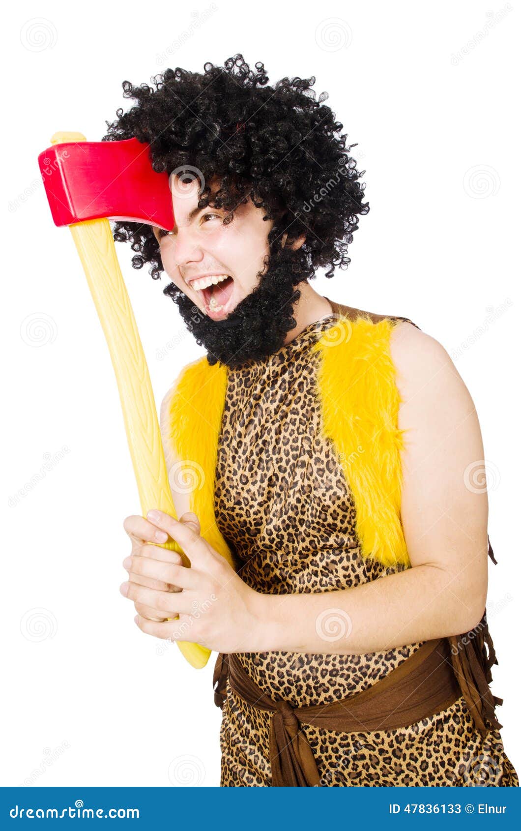 Savage man isolated stock image. Image of prehistoric - 47836133