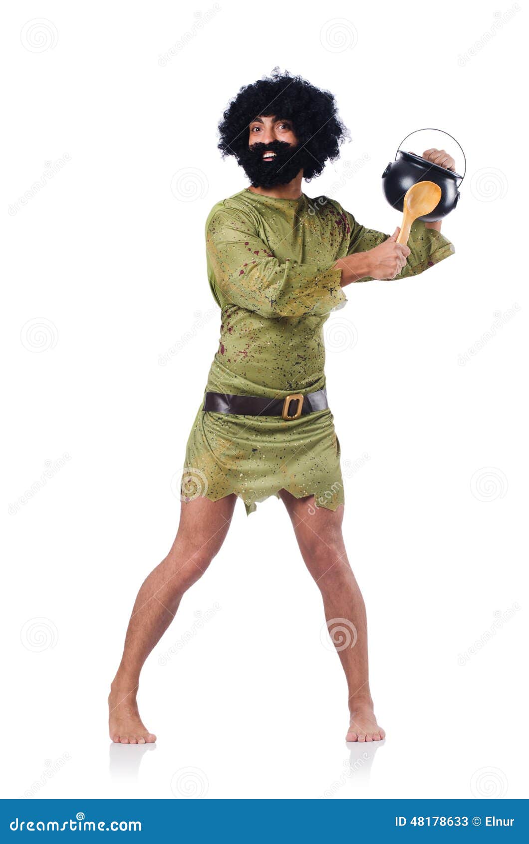 Savage man isolated stock image. Image of hungry, prehistoric - 48178633