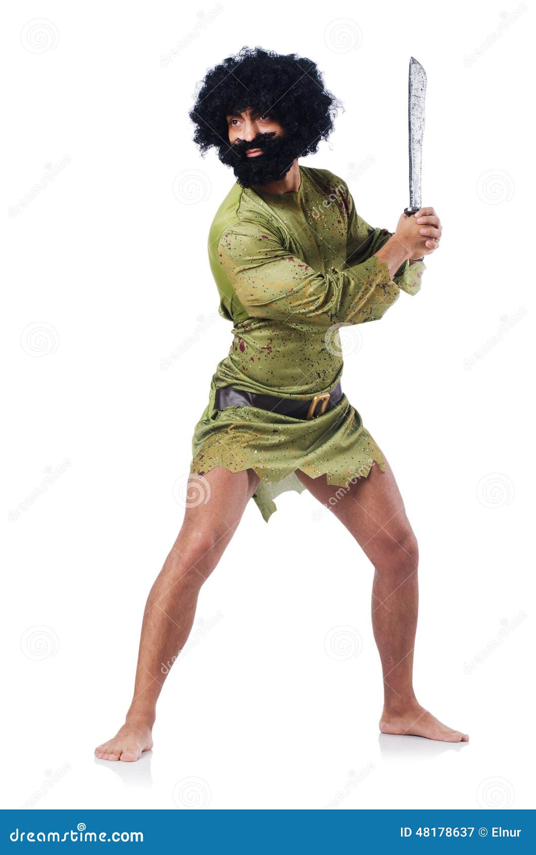 Savage man isolated stock image. Image of fighter, muscular - 48178637