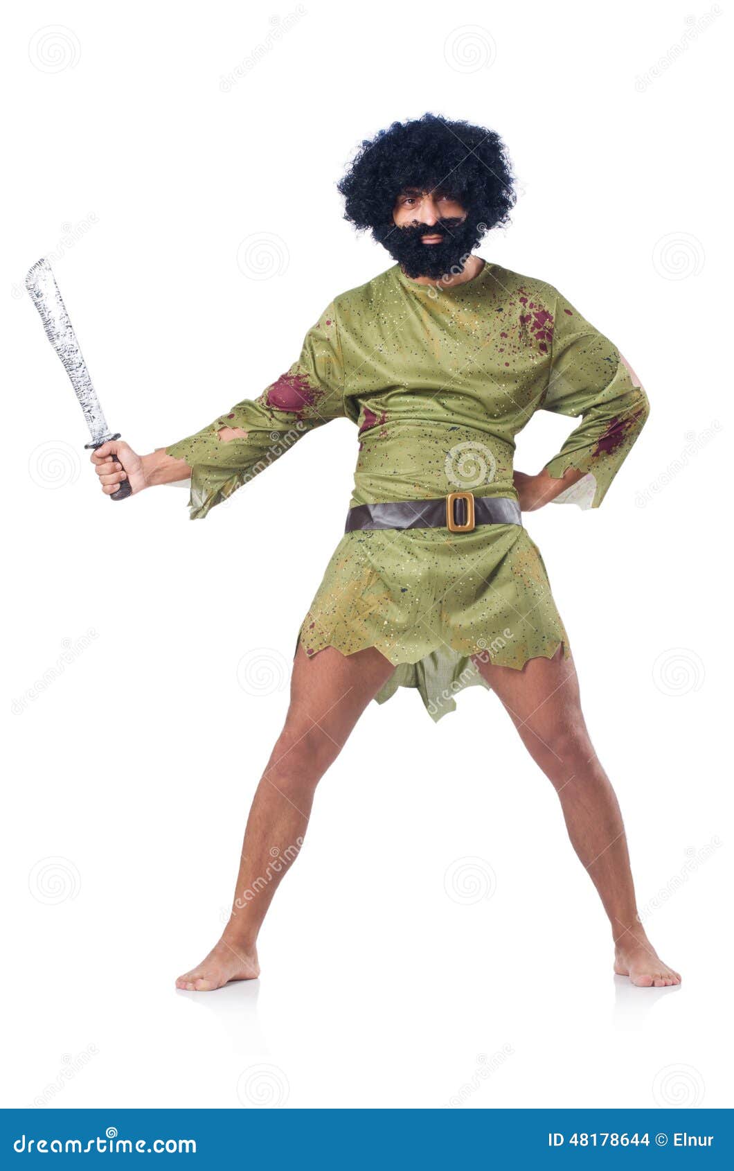 Savage man isolated stock photo. Image of native, character - 48178644