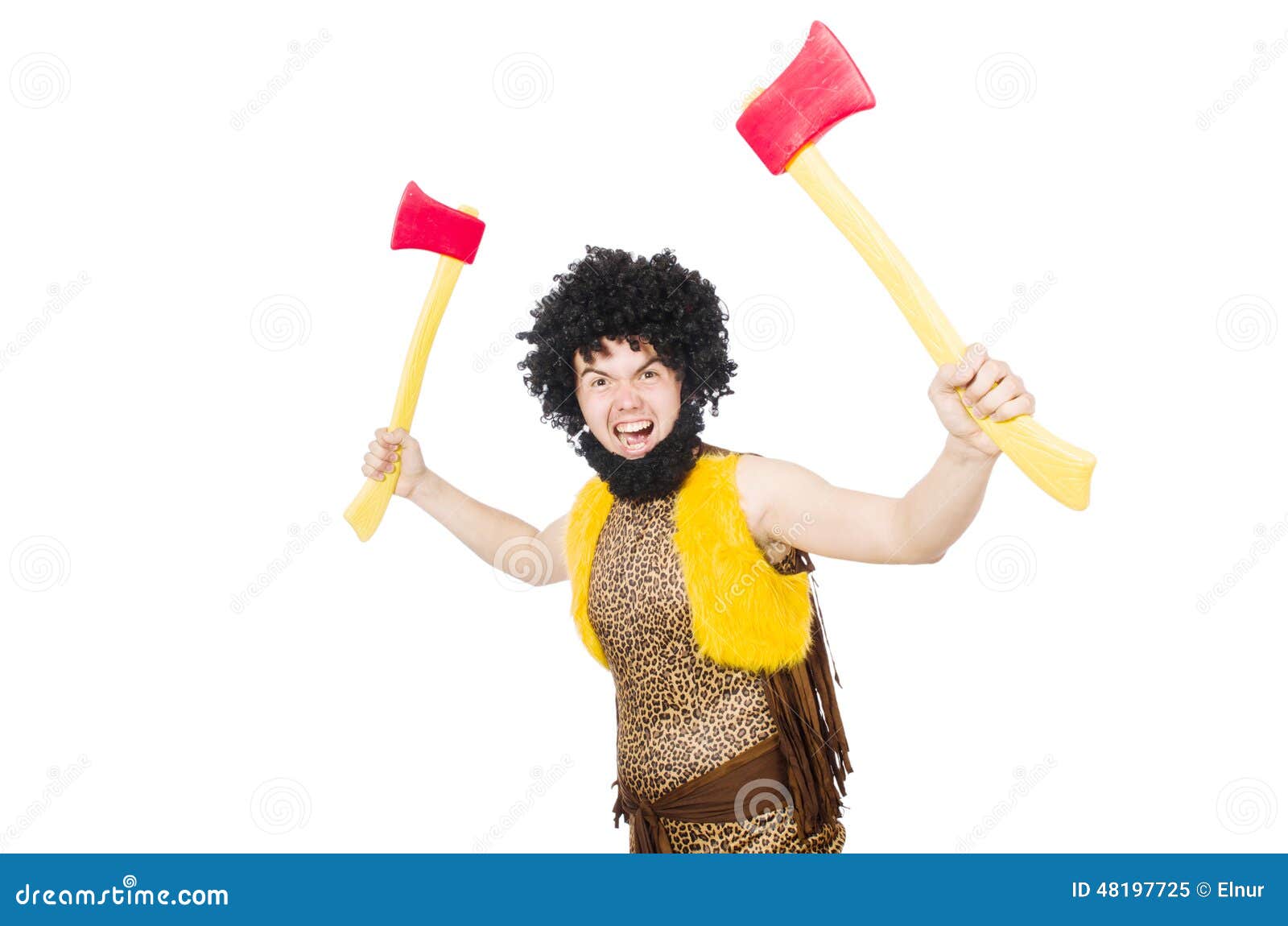 Savage man isolated stock image. Image of caveman, muscular - 48197725