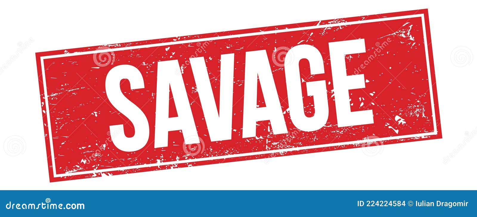 SAVAGE Text on Red Grungy Rectangle Stamp Stock Illustration ...