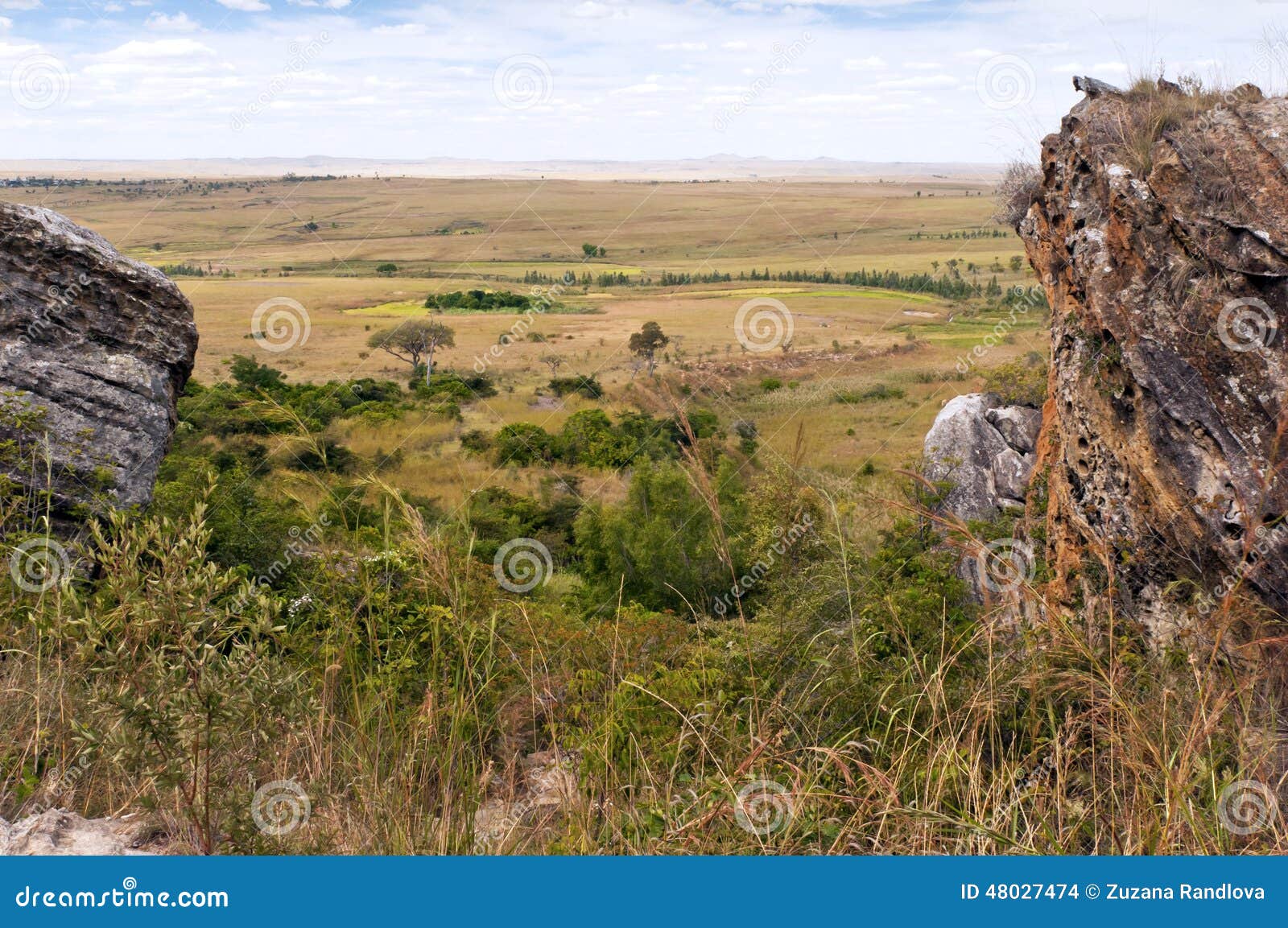 Savanna and Grasslands, Madagascar Stock Photo - Image of beige, rock ...