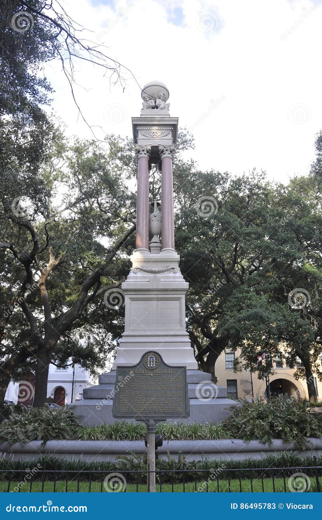 Savannah,August 8th:Wright Square Monument from Savannah in Georgia USA ...