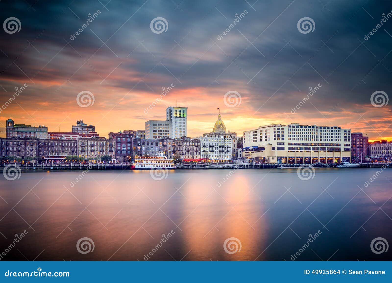Savannah, Georgia, USA Downtown Skyline Stock Photo - Image of chatham ...