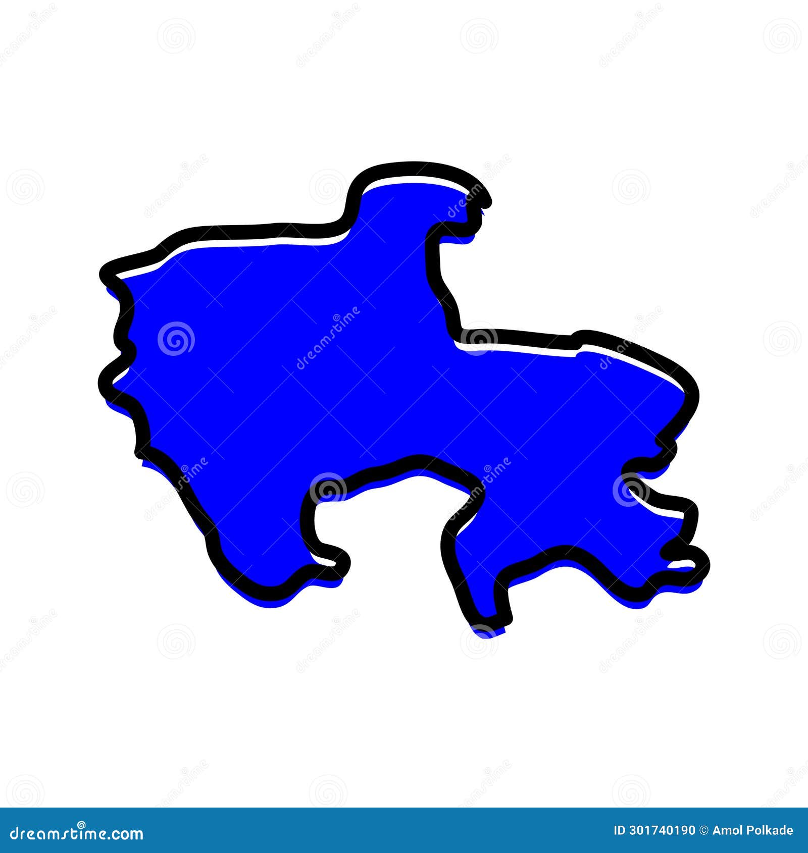 Ghana Vector Map Isolated On White Background. High-Detailed Black ...