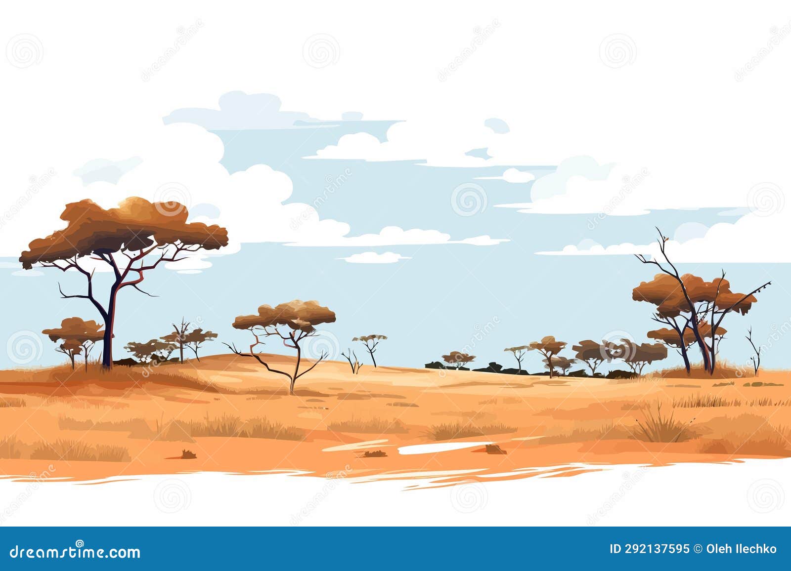 Savannah Vegetation Set Vector Flat Isolated Vector Style Illustration ...