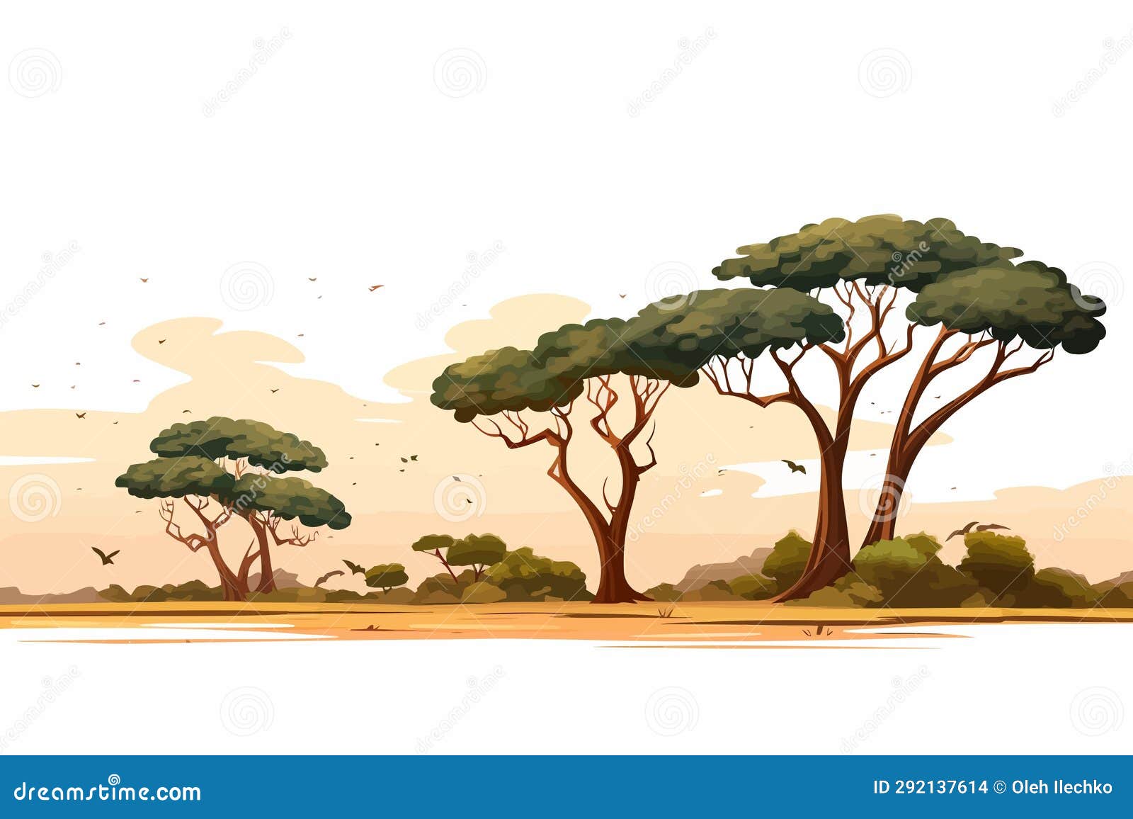 Savannah Vegetation Set Vector Flat Isolated Vector Style Illustration ...