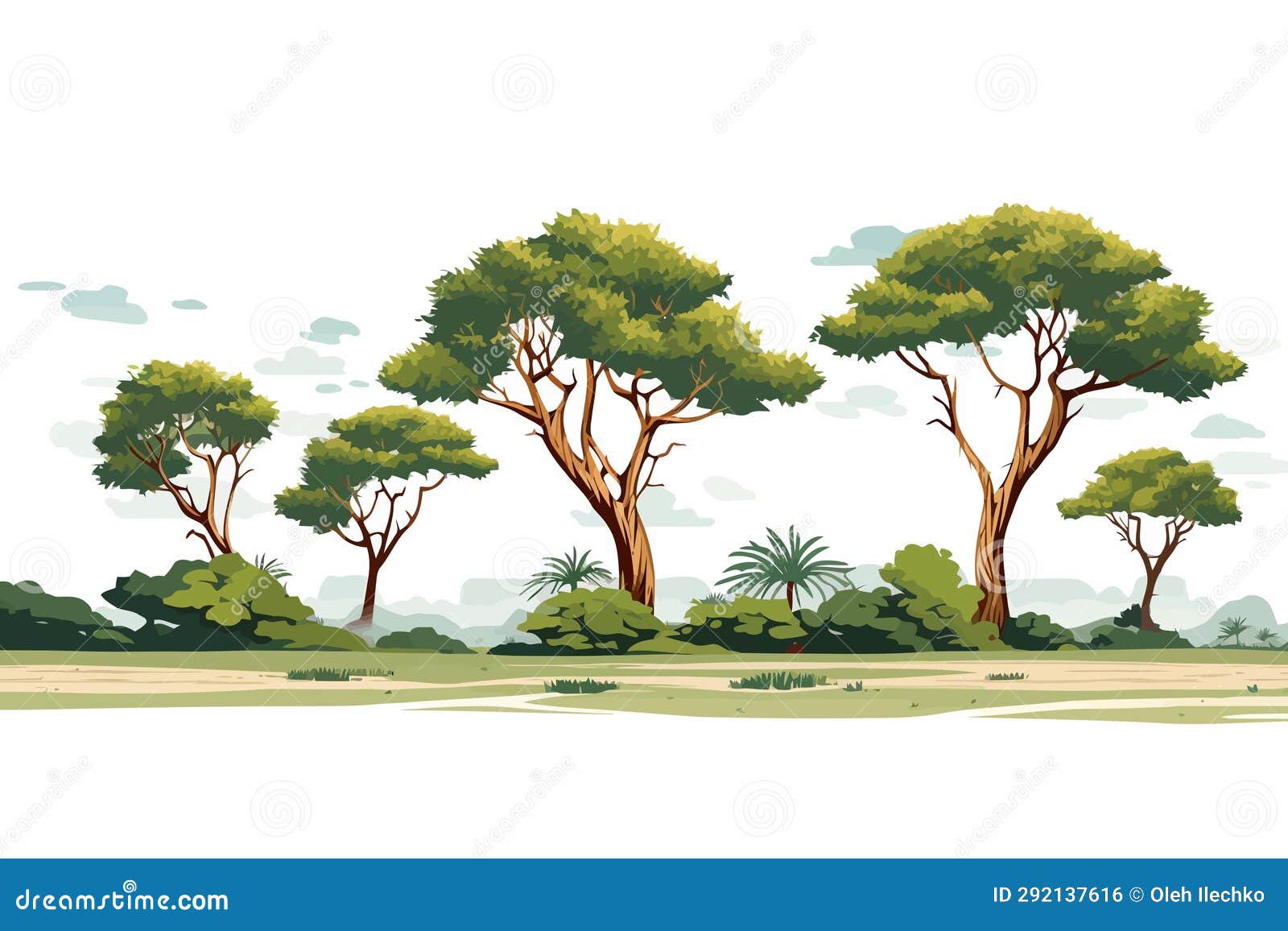 Savannah Vegetation Set Vector Flat Isolated Vector Style Illustration ...