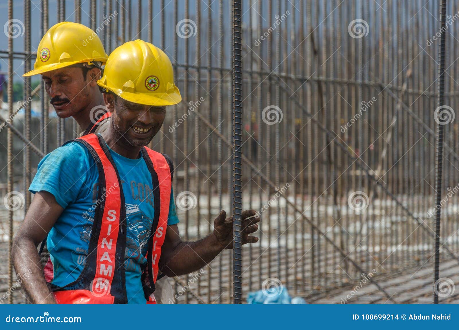 Construction Workers Having Fun Editorial Stock Image - Image of estate ...