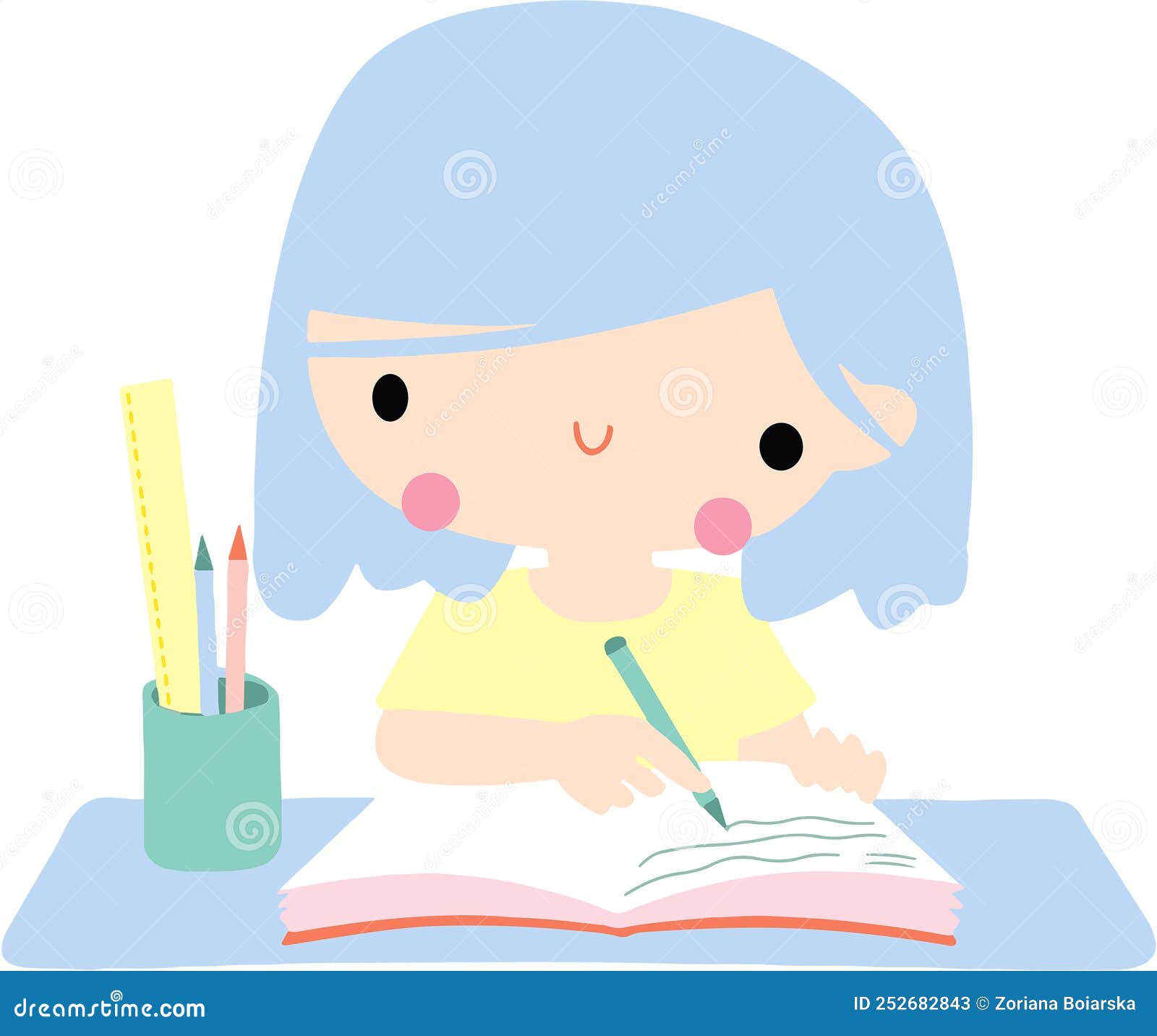 Homework Ruler Assignment Lesson Project For School Stock Image ...