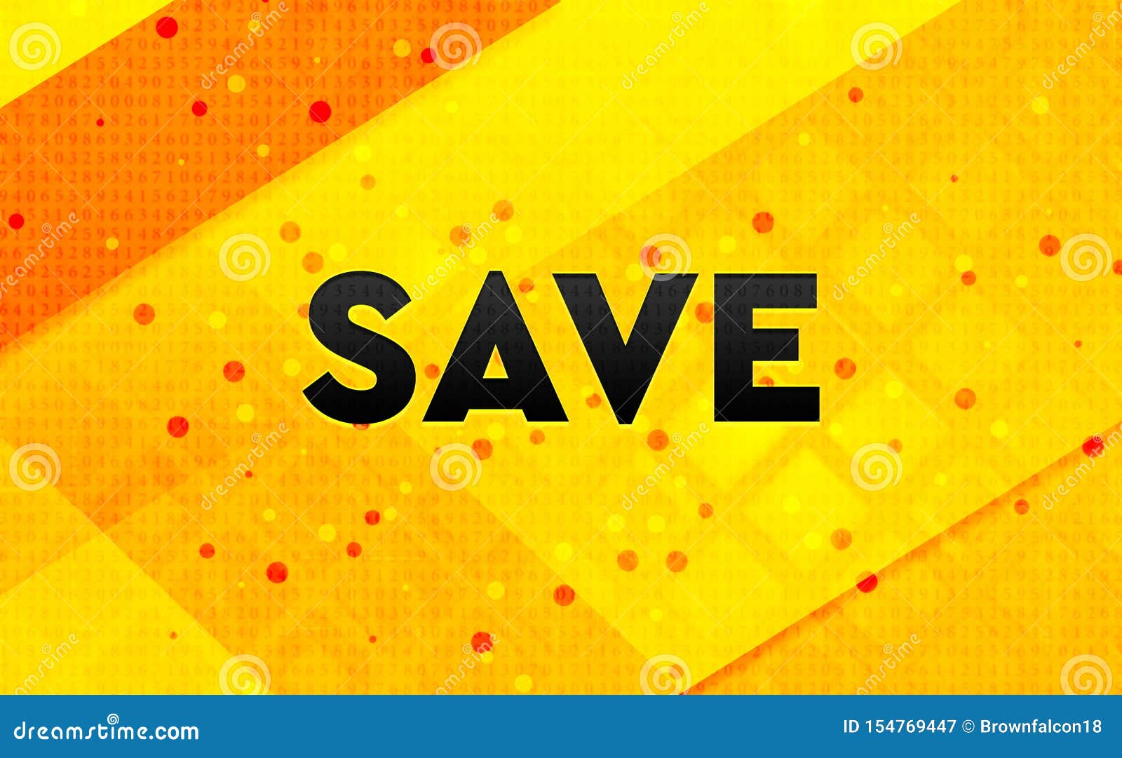 Save Abstract Digital Banner Yellow Background Stock Illustration ...