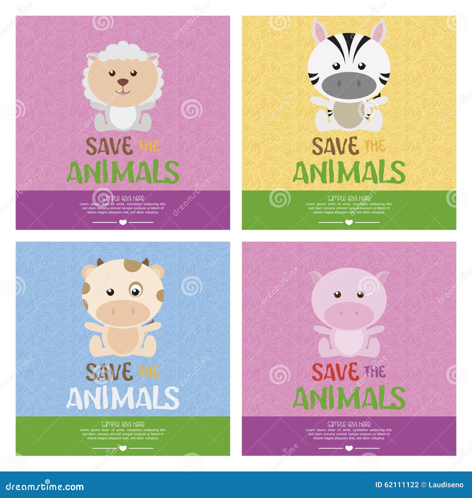 Save the Animals stock vector. Illustration of clip, cute - 62111122