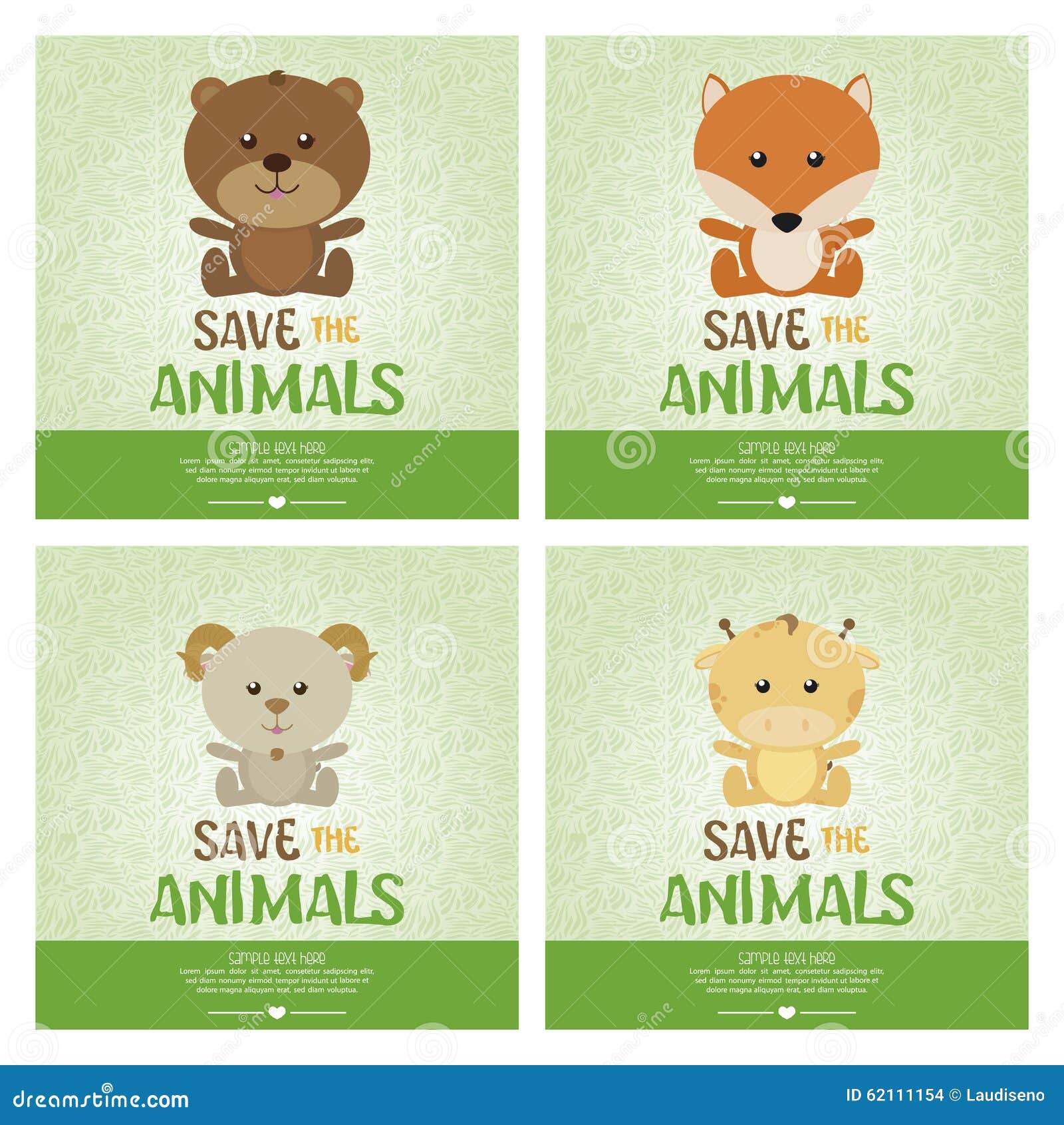 Save the Animals stock vector. Illustration of character - 62111154