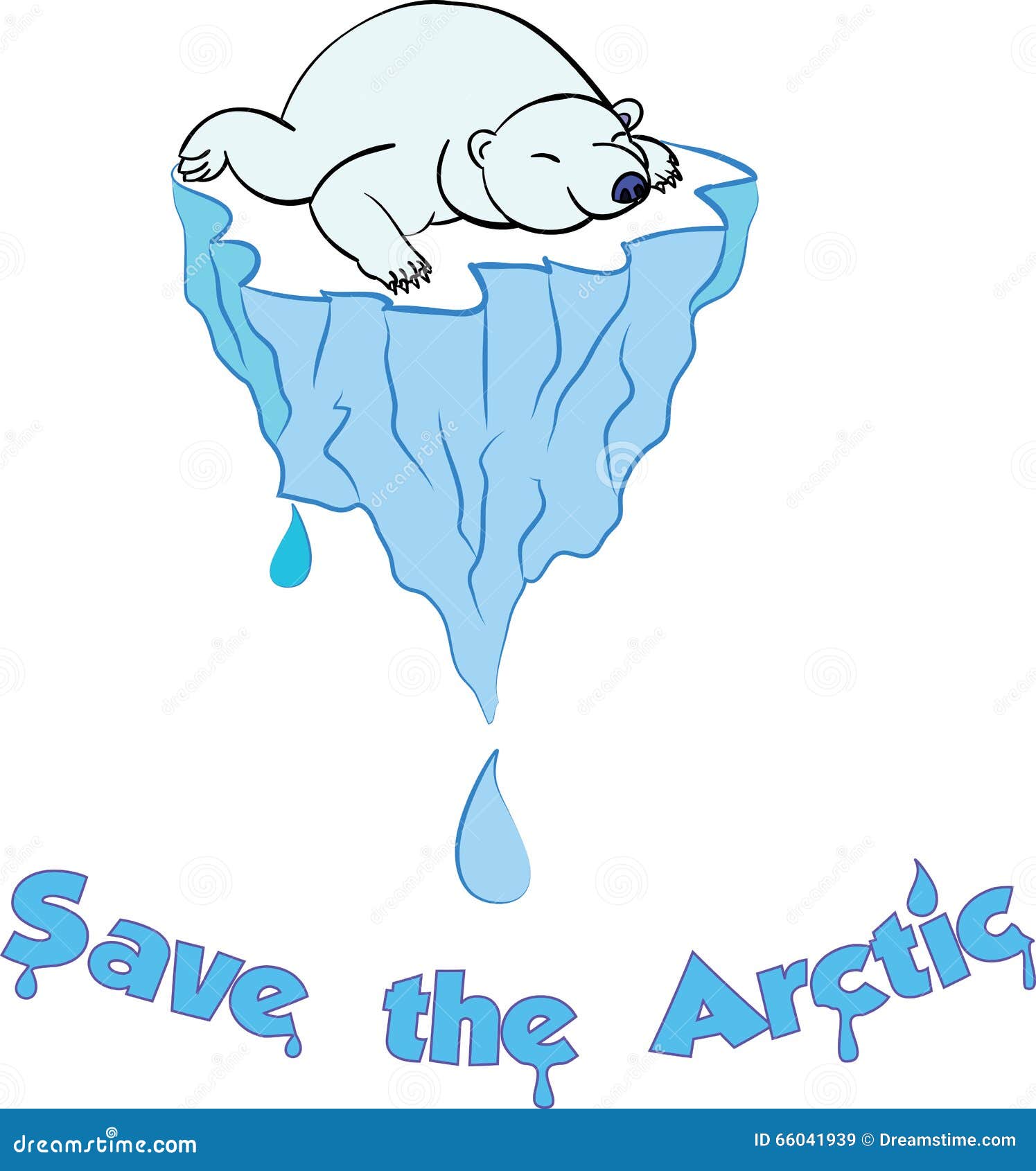 Save the Arctic bear stock illustration. Illustration of warning - 66041939