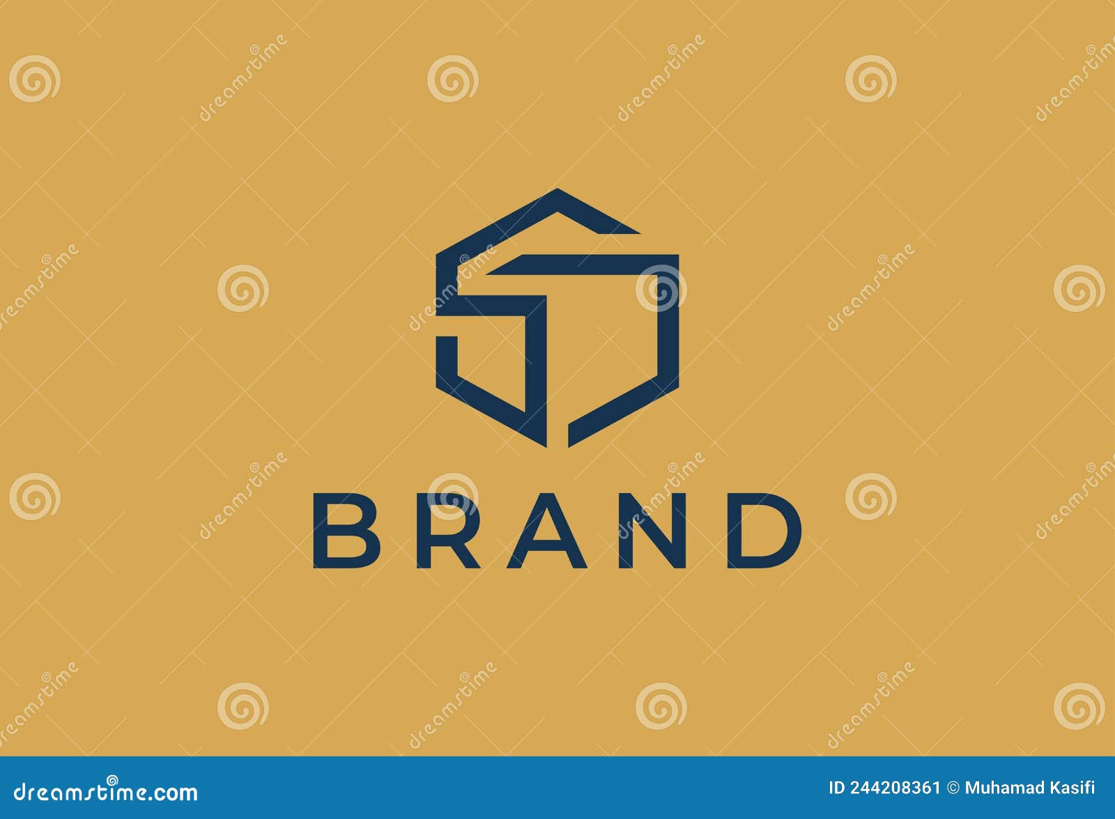 Hexagonal Letter S and J Combined Logo Template Stock Vector ...
