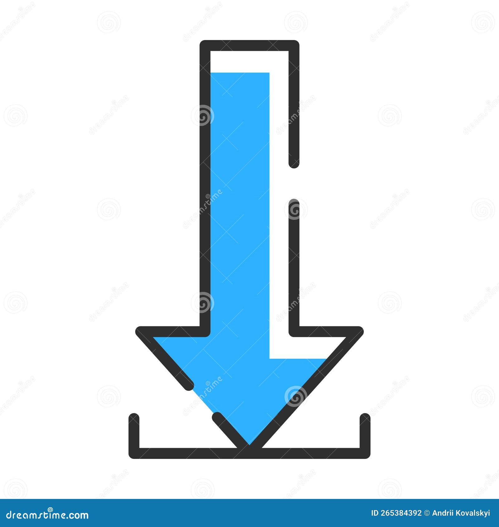 Save Arrow Icon in Outline Style. Vector Technology Illustration Stock ...