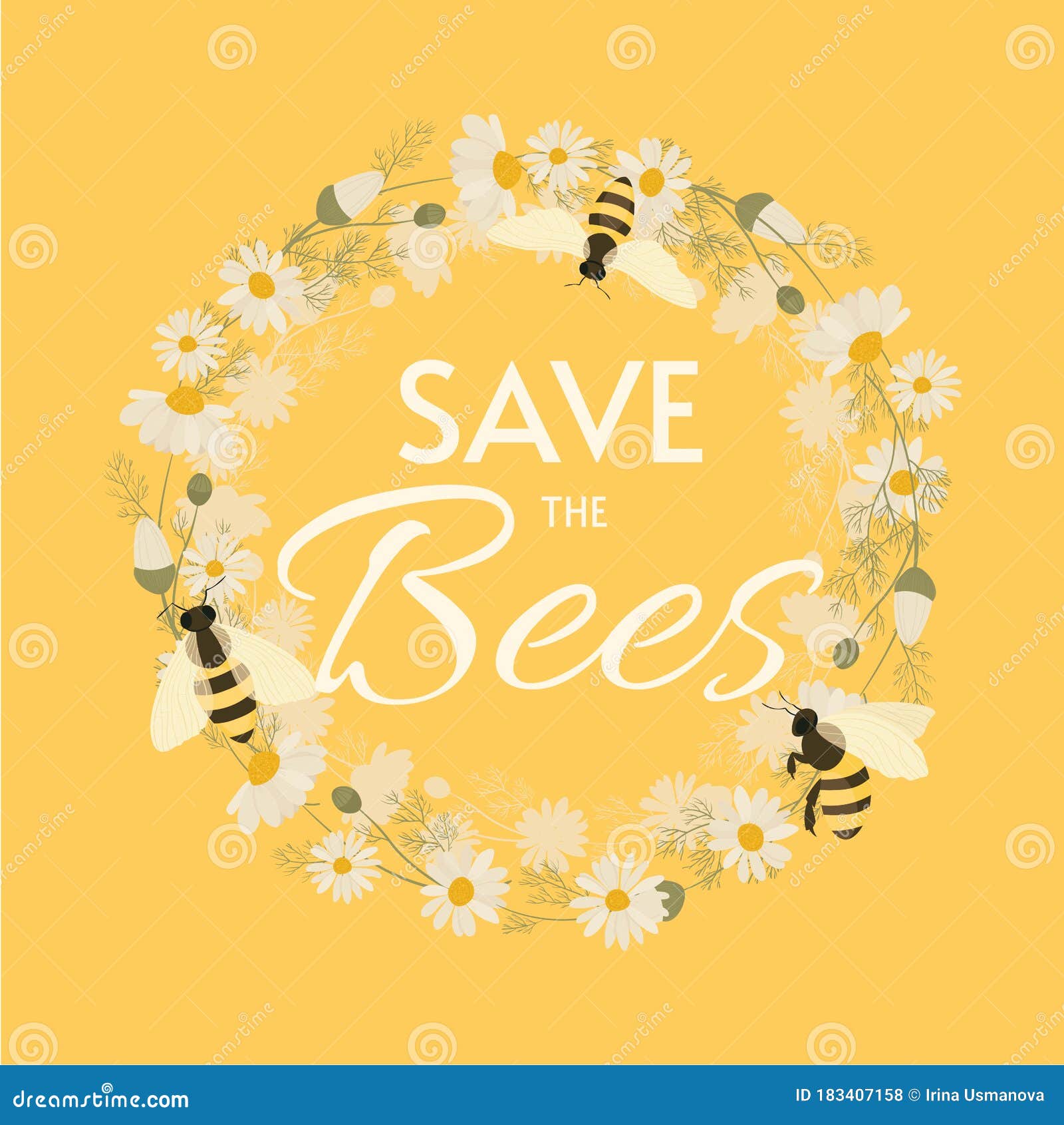 Save the Bees Design stock illustration. Illustration of graphic ...