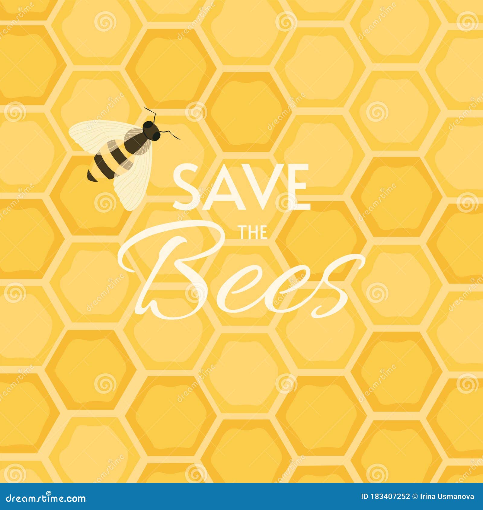 Save the Bees Design stock illustration. Illustration of pattern ...