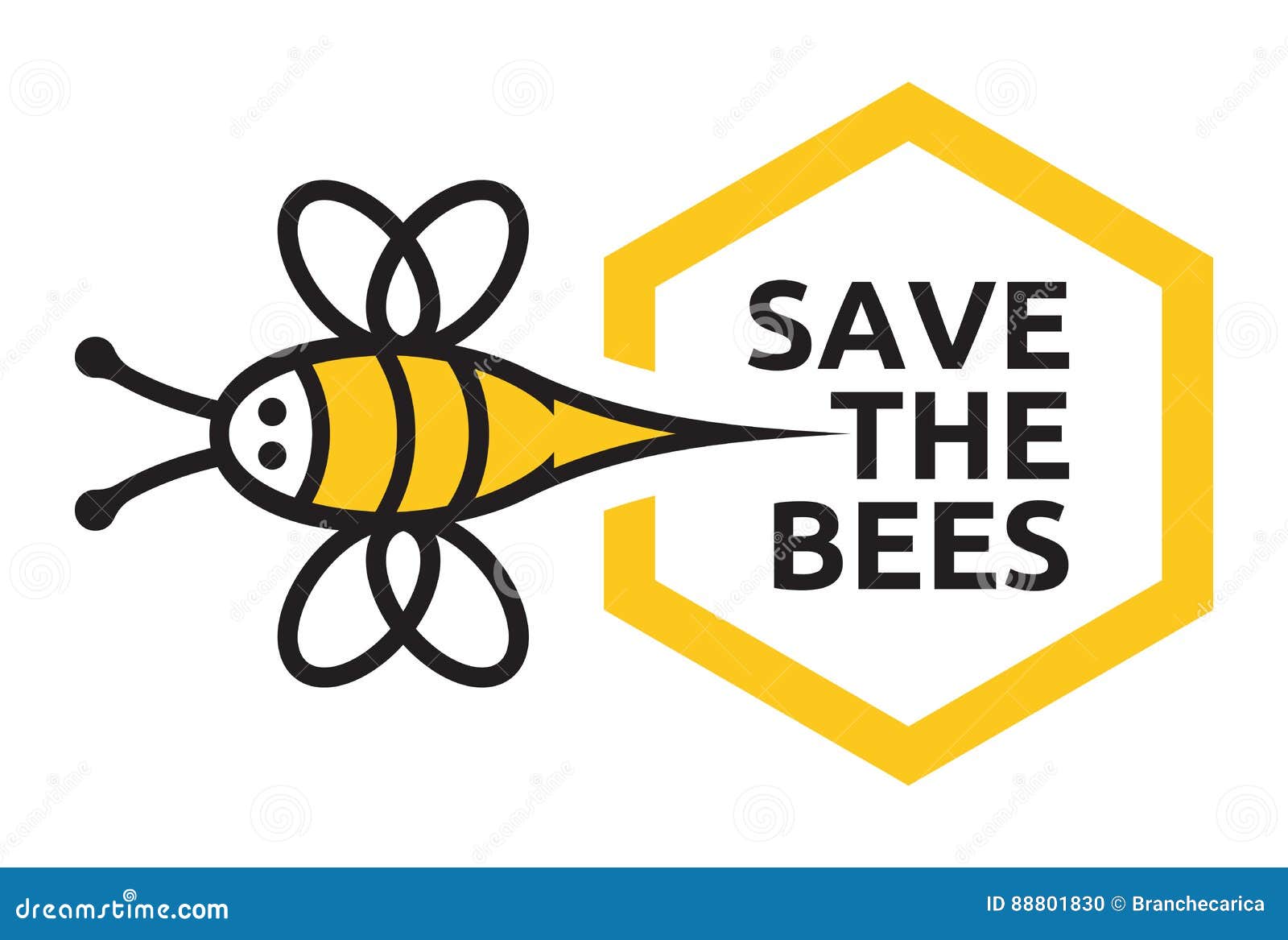 Save The Bees - Funny Bees Drawing. Illustration With Cute Cartoon Bees ...