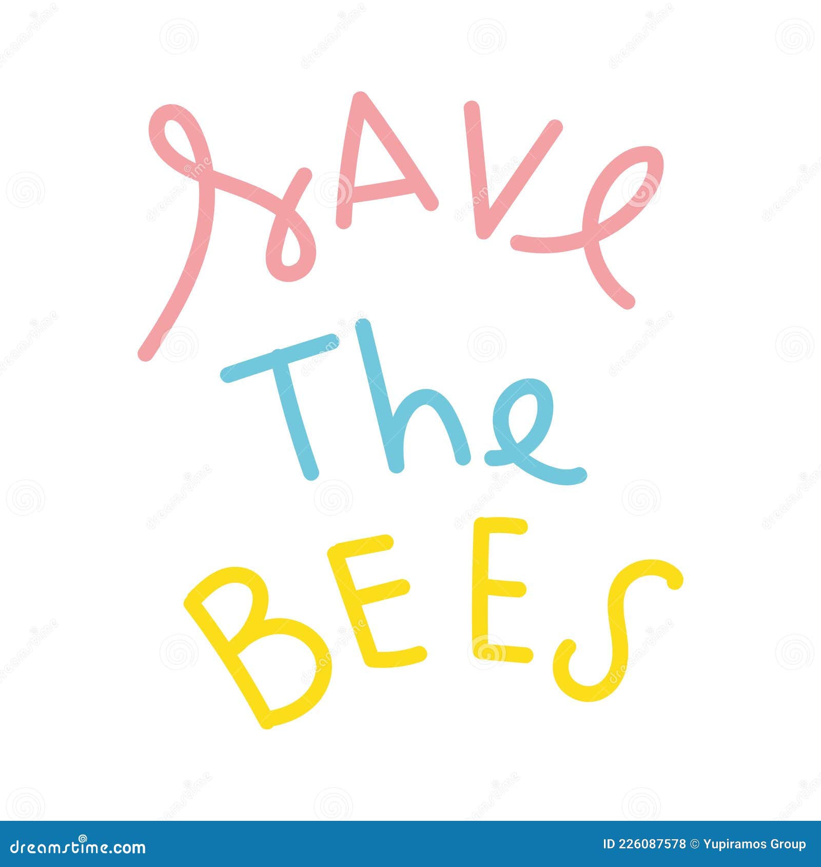 Save The Bees - Funny Bees Drawing. Illustration With Cute Cartoon Bees ...