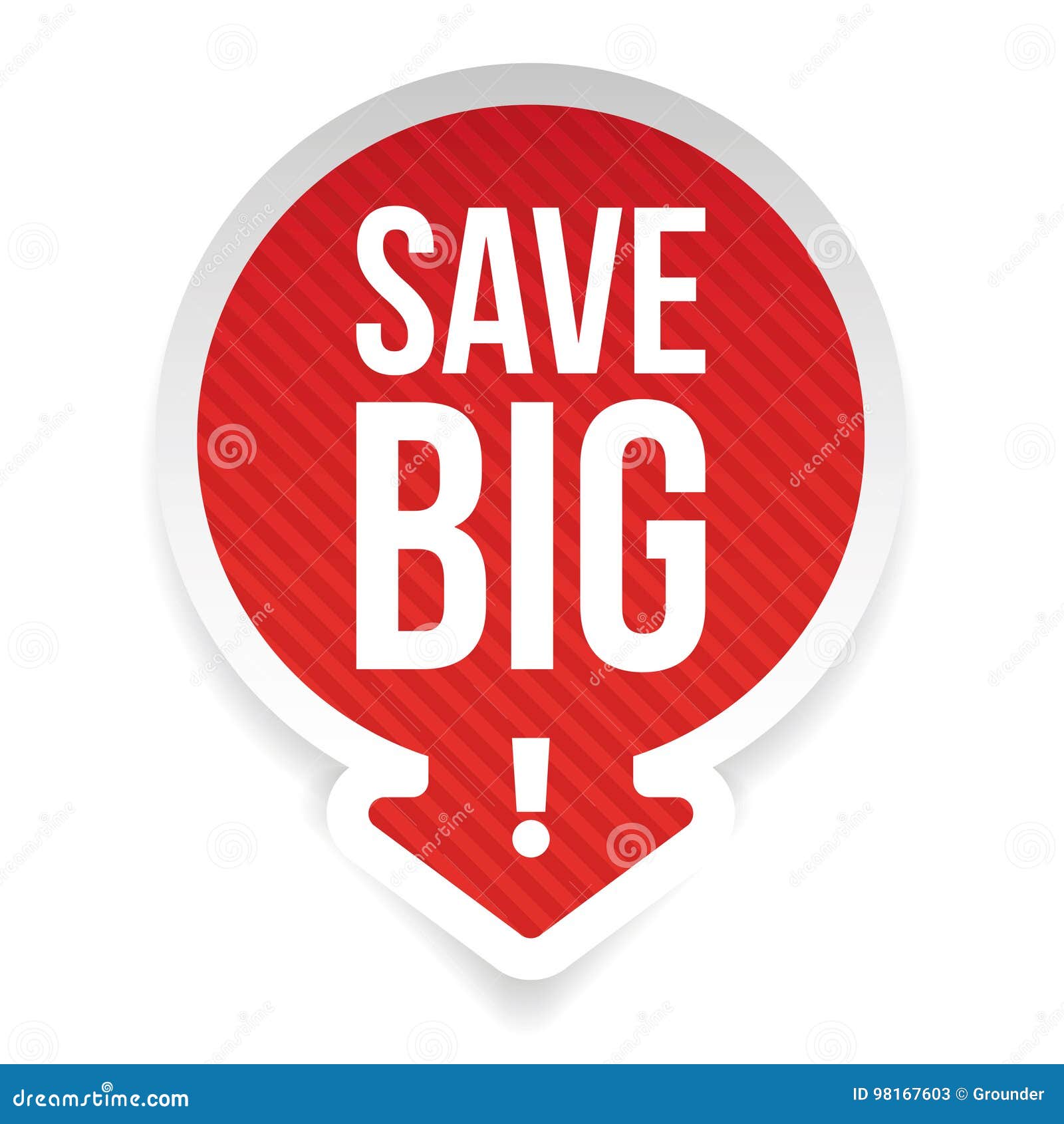 Save Big Label Red with Arrow Stock Vector - Illustration of sale ...