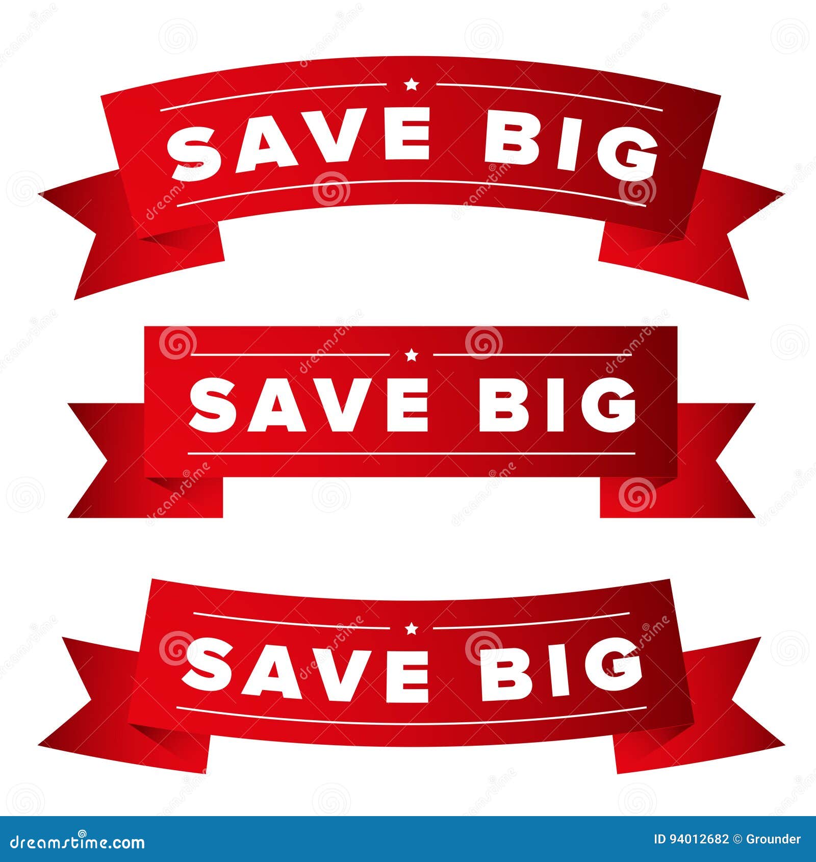 Save Big red ribbon set stock vector. Illustration of ribbon - 94012682