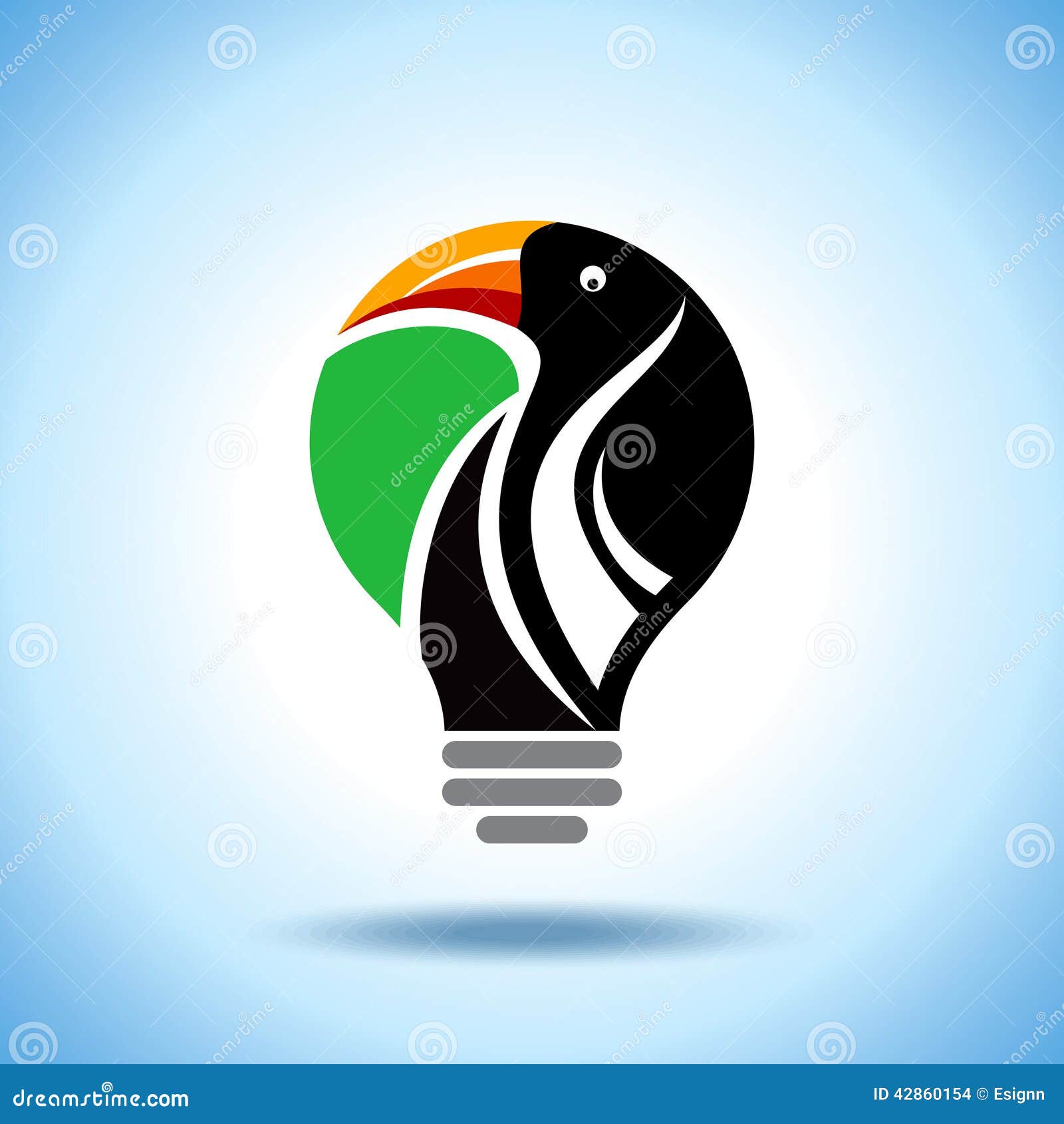 Save Bird Animal Idea in Bulb Stock Vector - Illustration of love ...